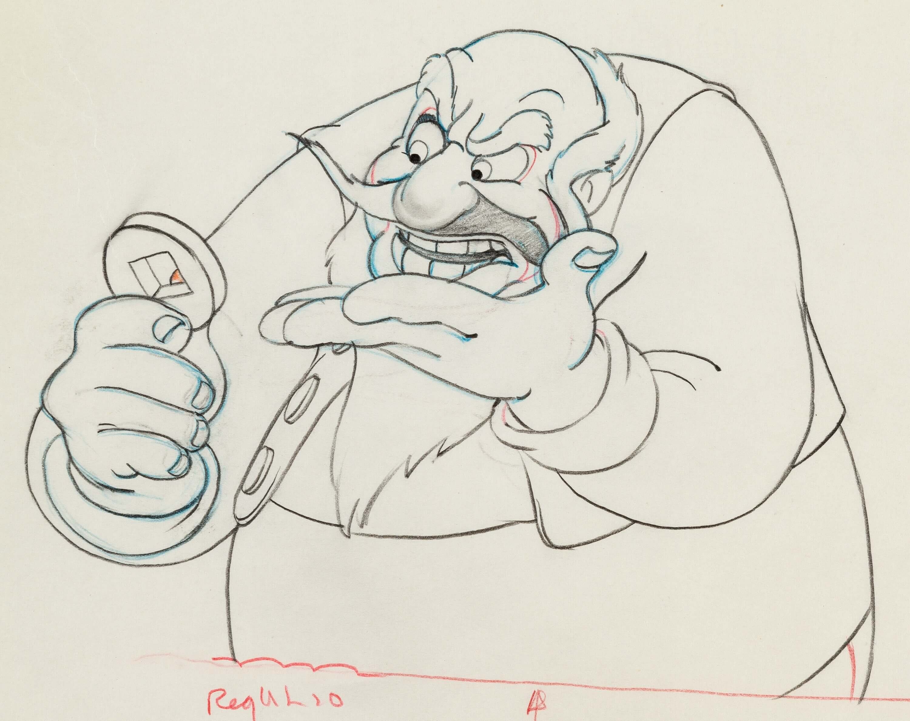 Pinocchio Stromboli Animation Drawing (Walt Disney, 1940).... | Lot ...