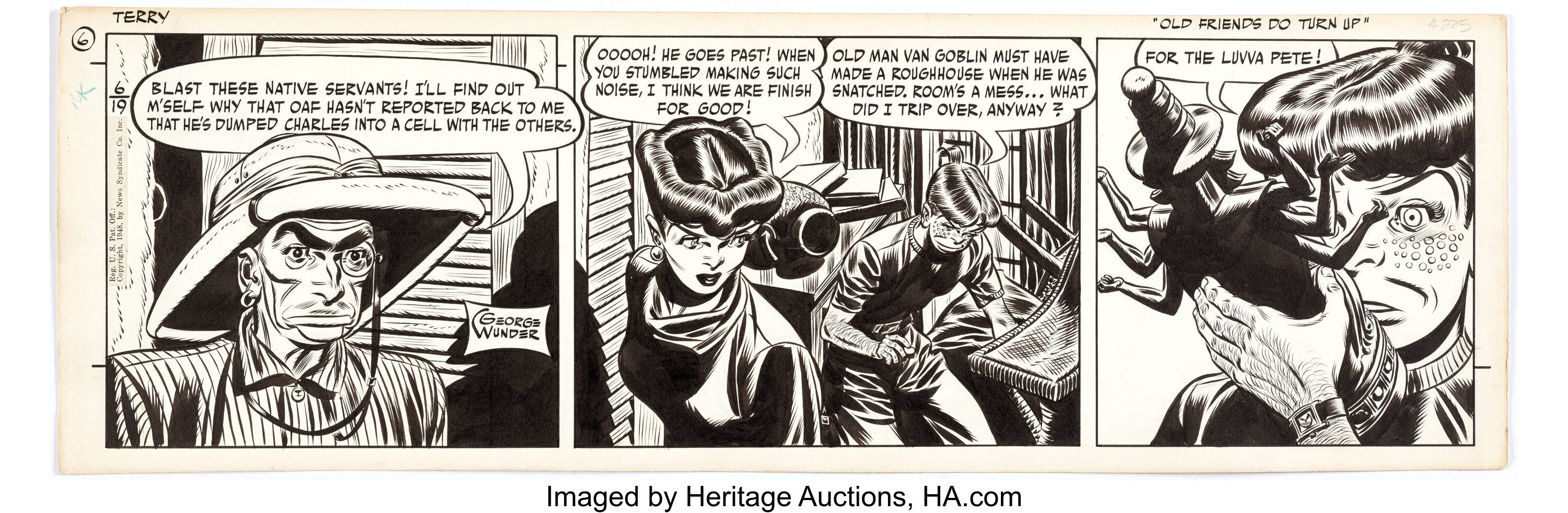 George Wunder Terry and the Pirates Daily Comic Strip Original Art ...