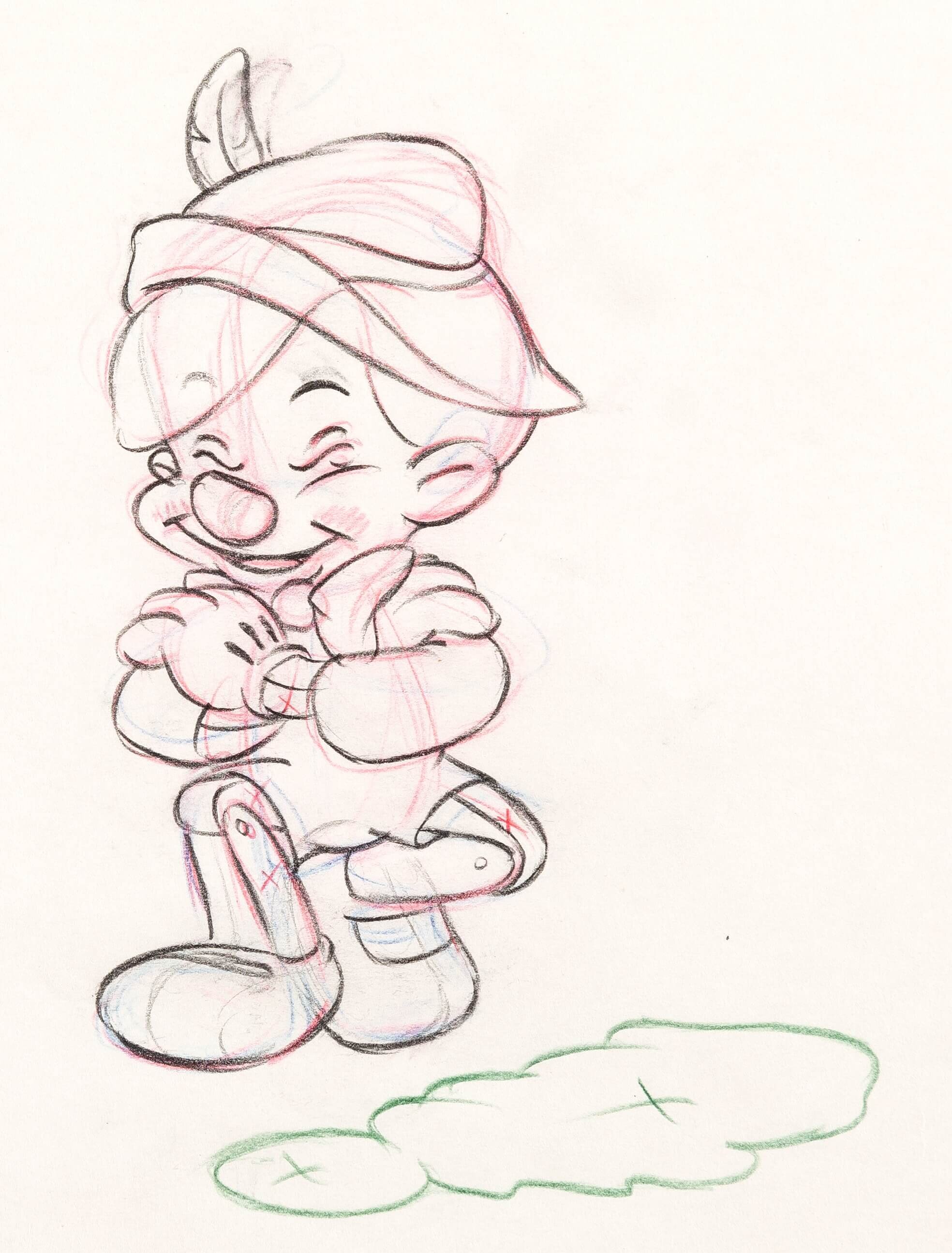 Pinocchio Animation Drawing (Walt Disney, 1940).... Animation Art | Lot ...