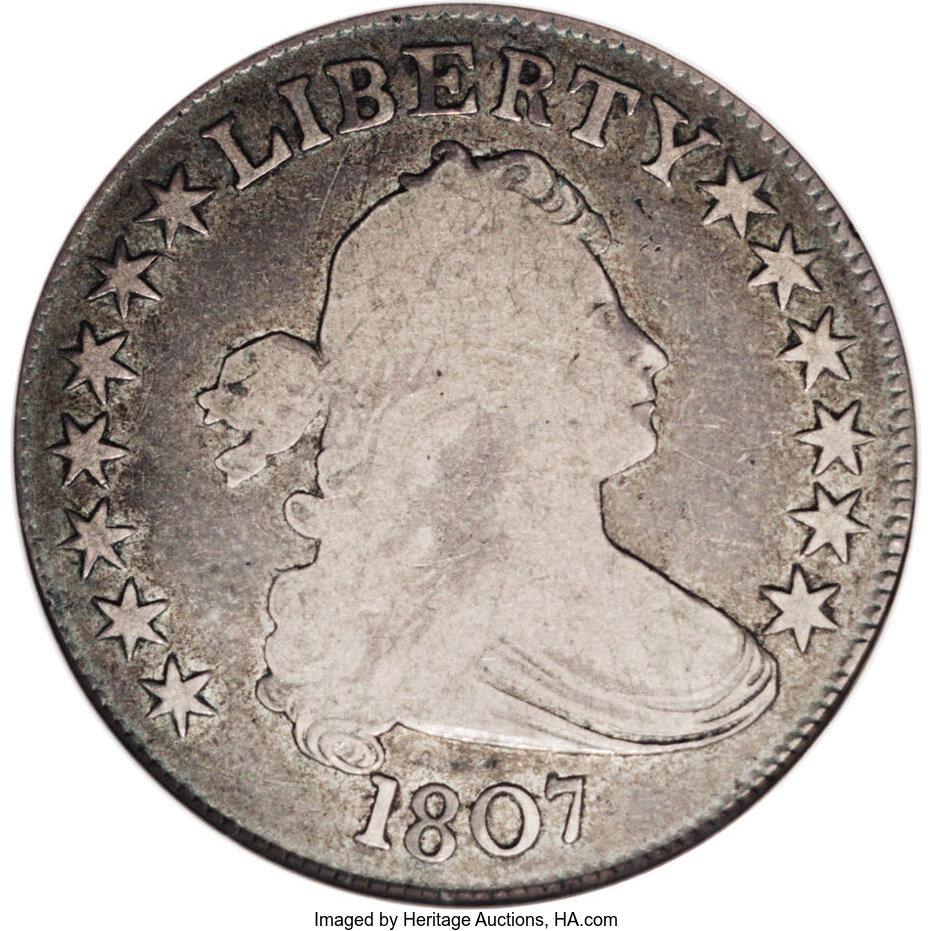 1807 50C Draped Bust. O-104, Low R.5. VG10 NGC. Rich lavender and | Lot ...