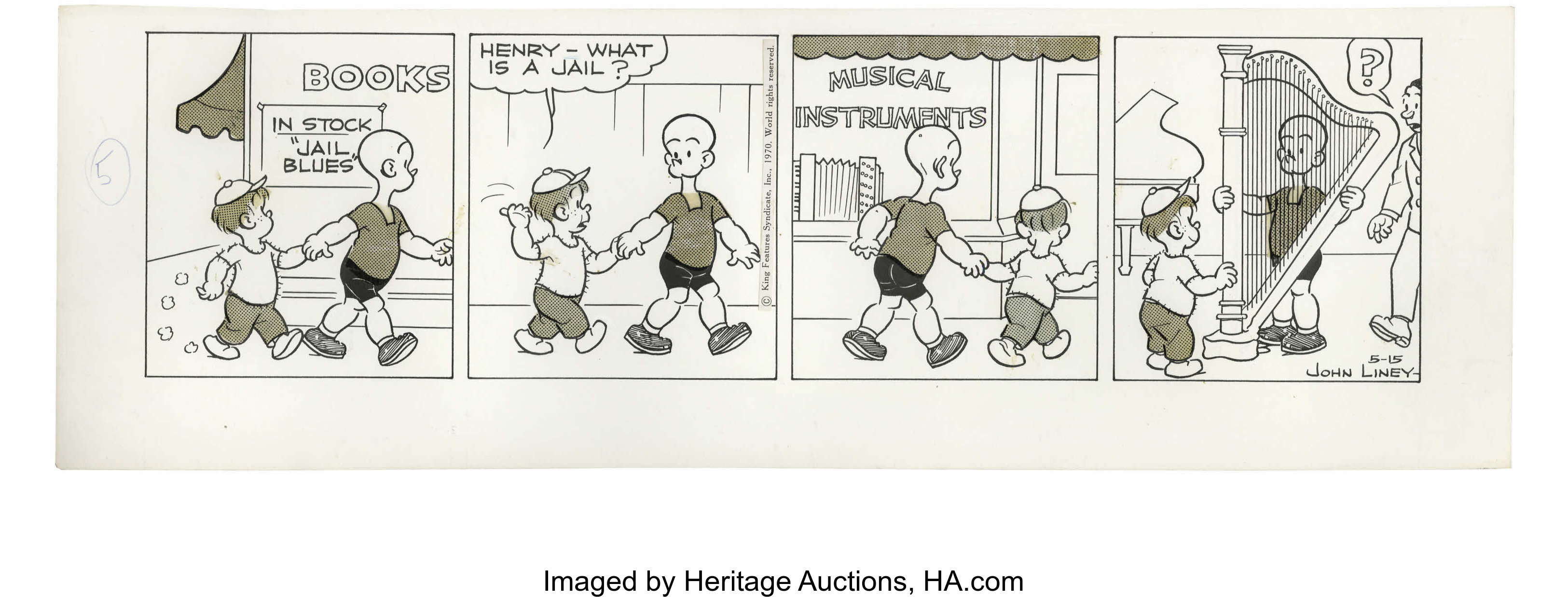 John Liney - Henry Daily Comic Strip Original Art, Group of 3 (King ...