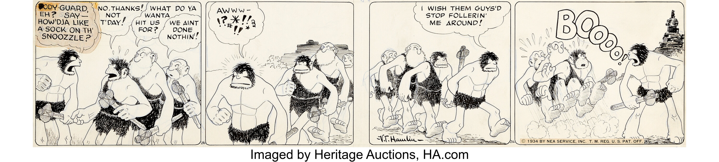 V. T. Hamlin Alley Oop Daily Comic Strip Original Art dated 9-26-34 ...