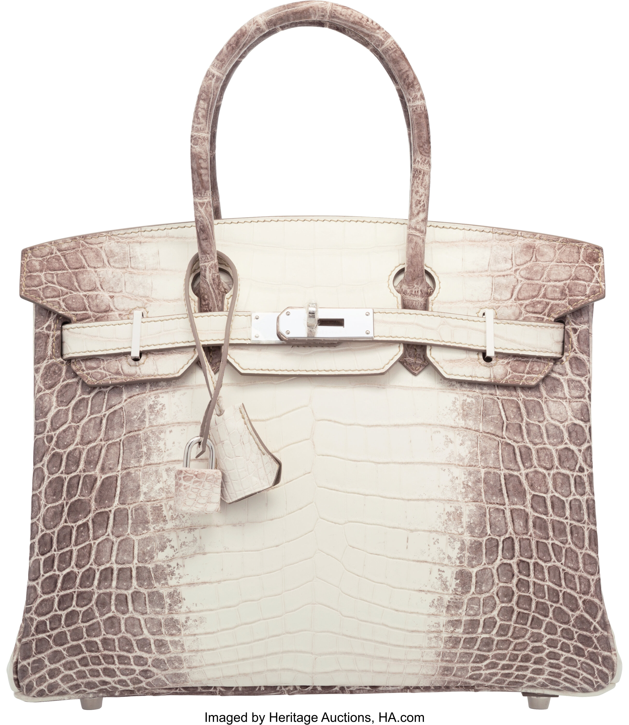 Hermes 30cm Matte White Himalaya Nilo Crocodile Birkin Bag with | Lot ...