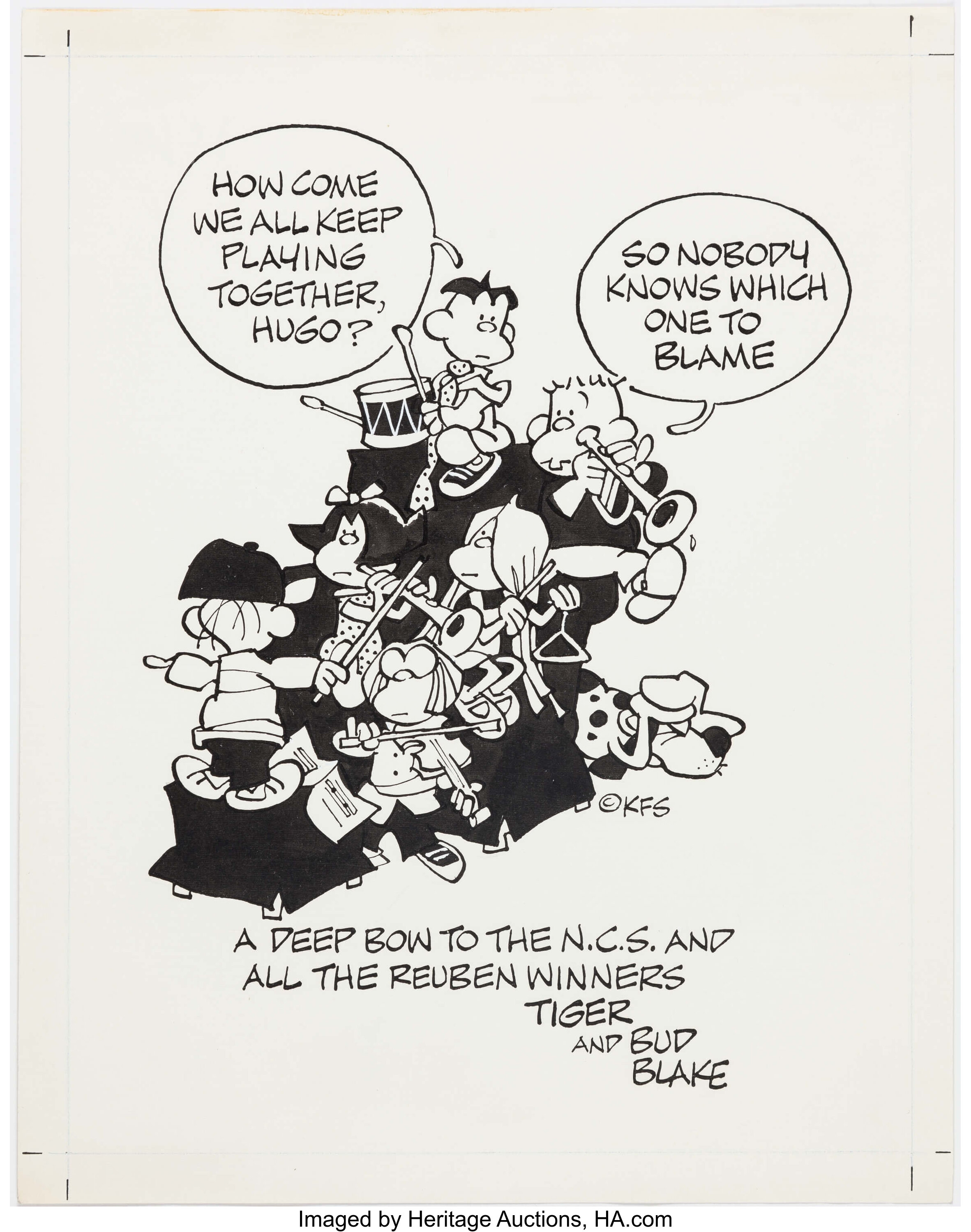 Bud Blake Tiger Special Illustration Original Art (King Features | Lot ...