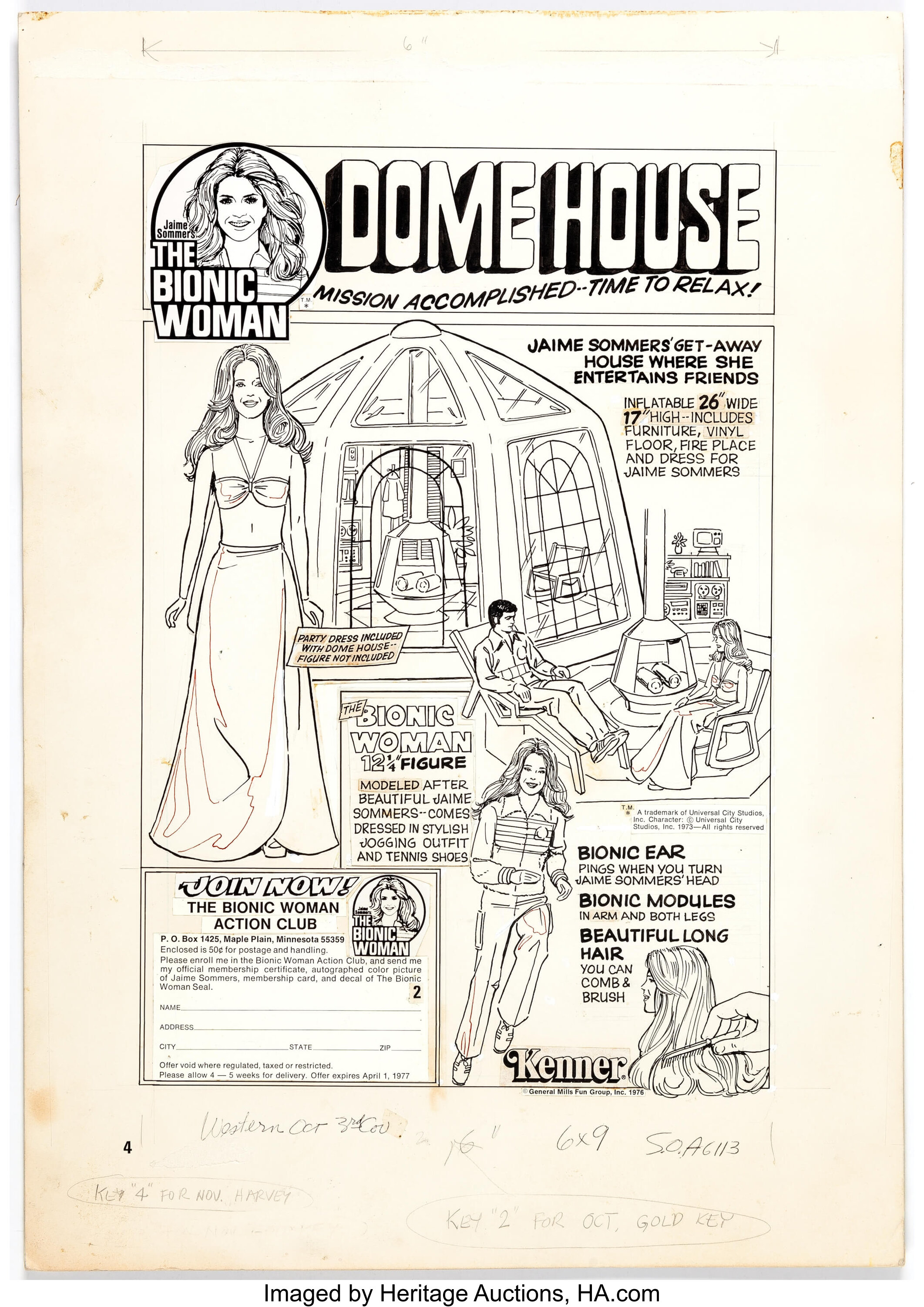 Bionic Woman "Dome House" Ad Illustration Original Art and Harvey | Lot ...