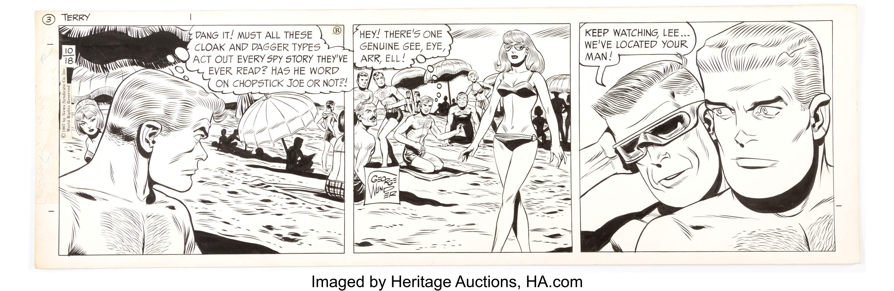 George Wunder Terry and the Pirates Daily Comic Strip Original Art ...