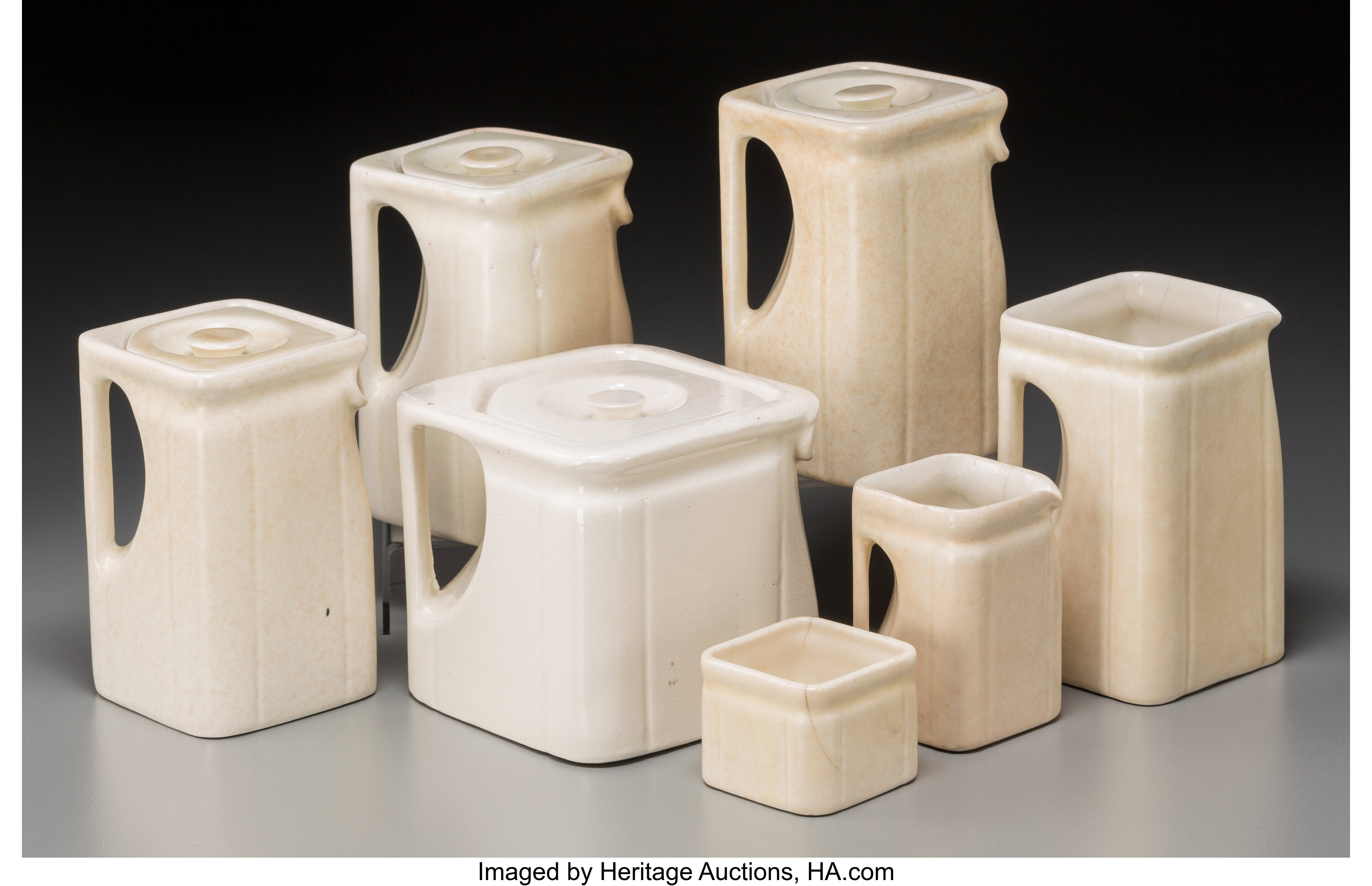 A Seven-Piece Assembled George Clews & Co. Art Deco Tea Service for ...