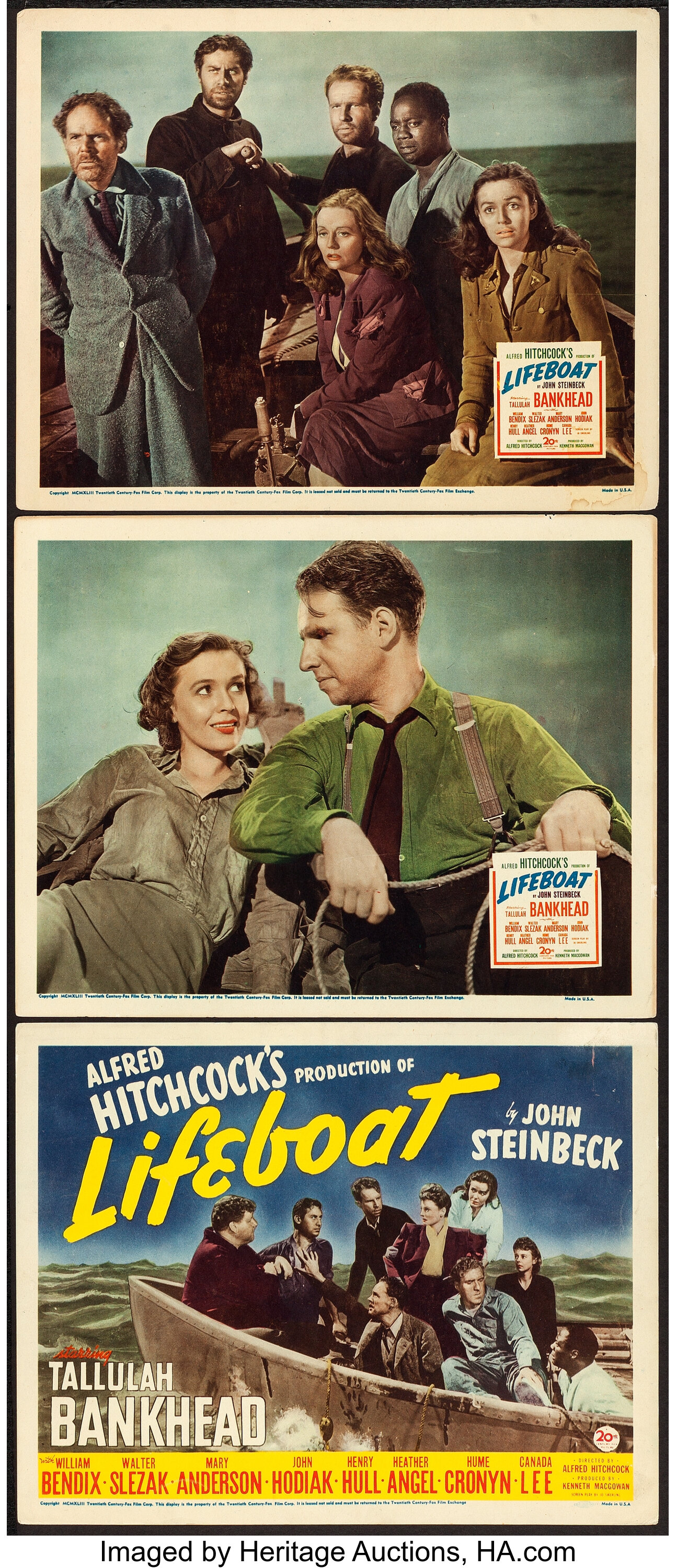 Lifeboat (20th Century Fox, 1944). Title Lobby Card & Lobby Cards | Lot ...
