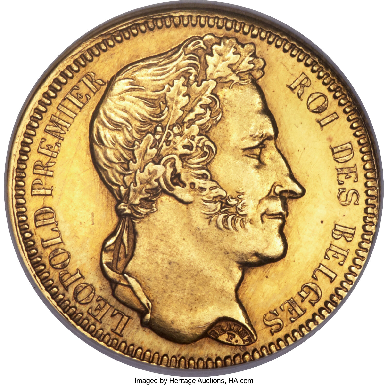 Belgium: Leopold I gold Proof Restrike 20 Francs 1835 PR62 NGC ...
