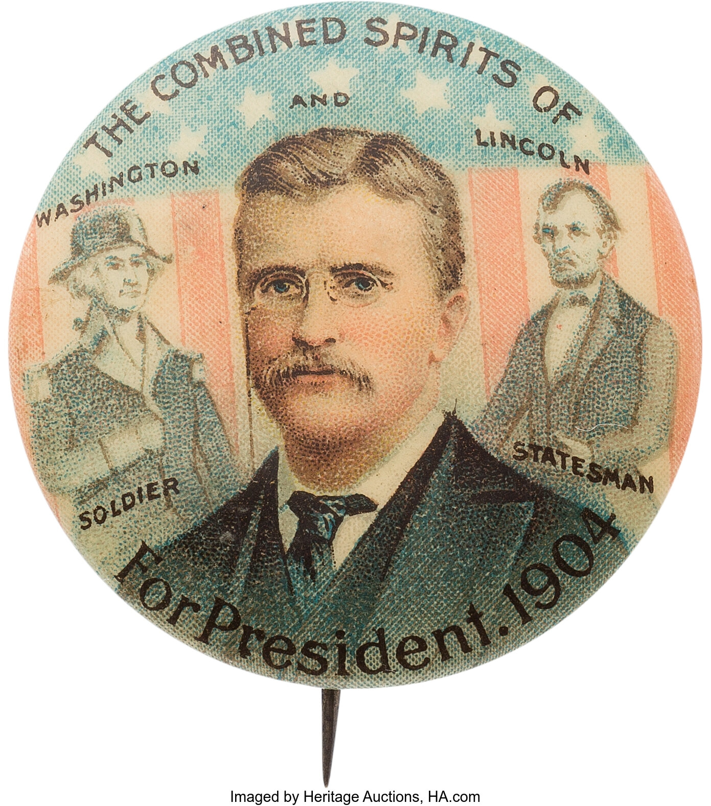 Theodore Roosevelt: Highly Elusive "Ghost" Button.... Political | Lot ...
