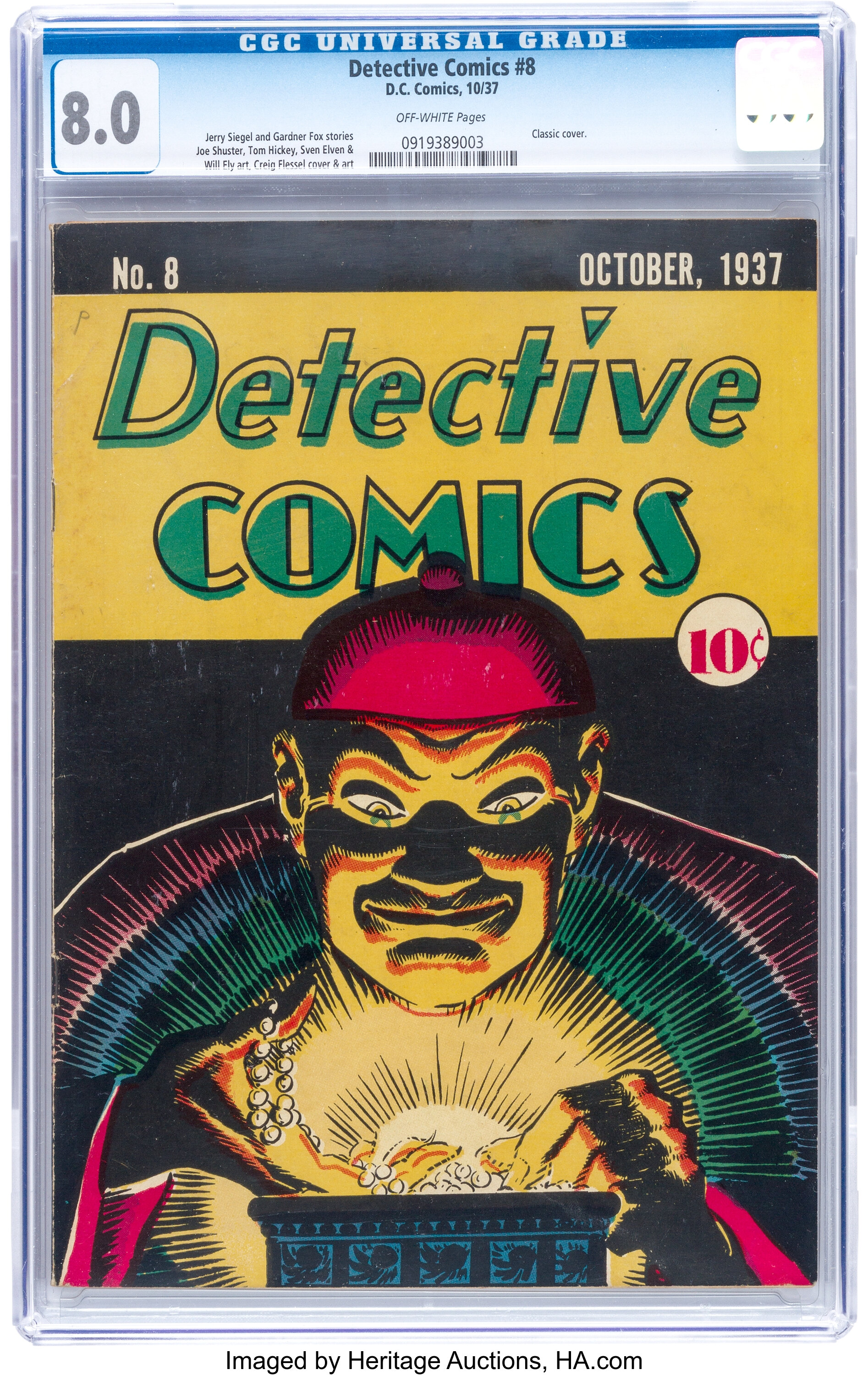 Detective Comics #8 (DC, 1937) CGC VF 8.0 Off-white pages.... | Lot ...