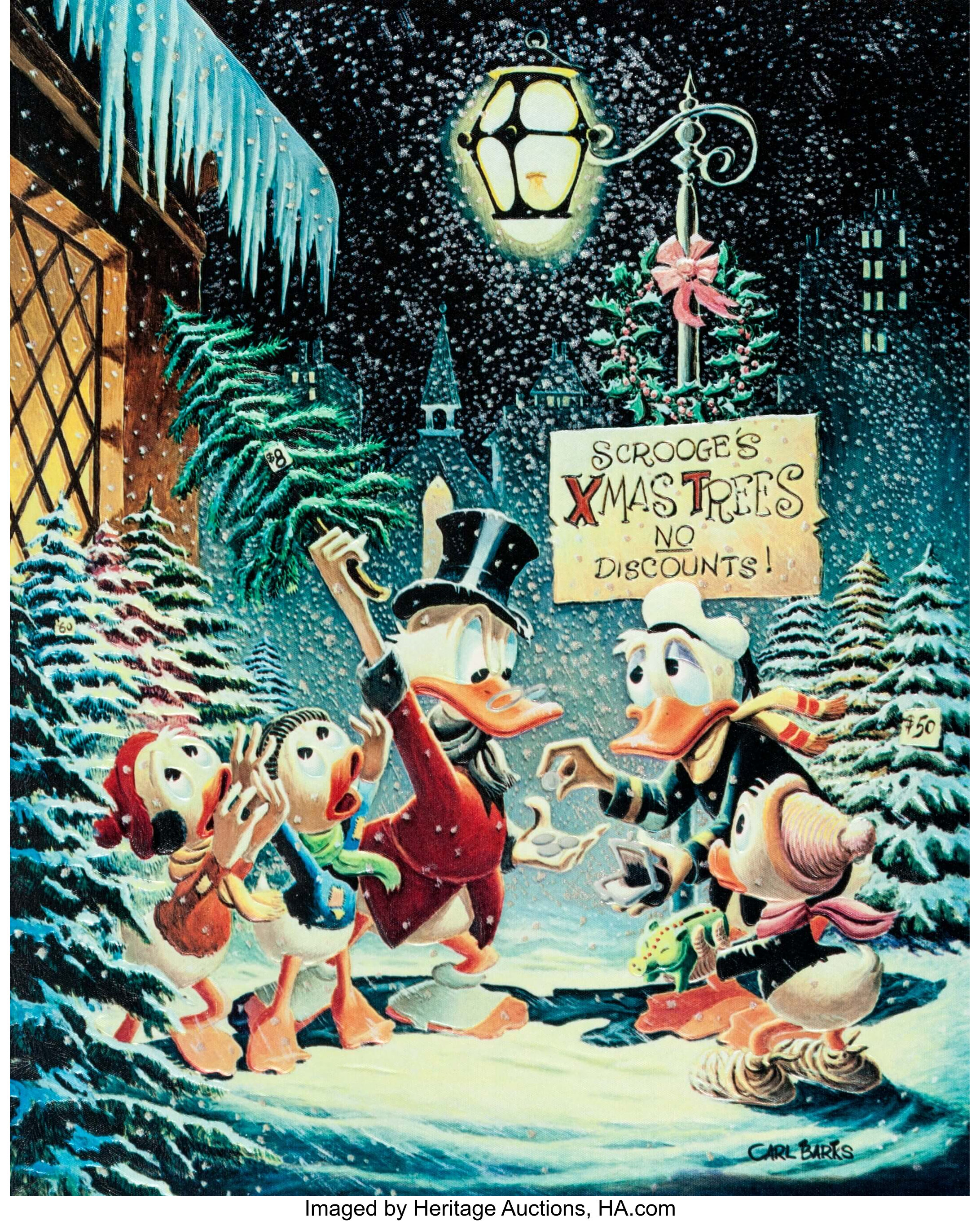 Carl Barks A Christmas Trimming Signed Gold Plate Limited Edition | Lot ...