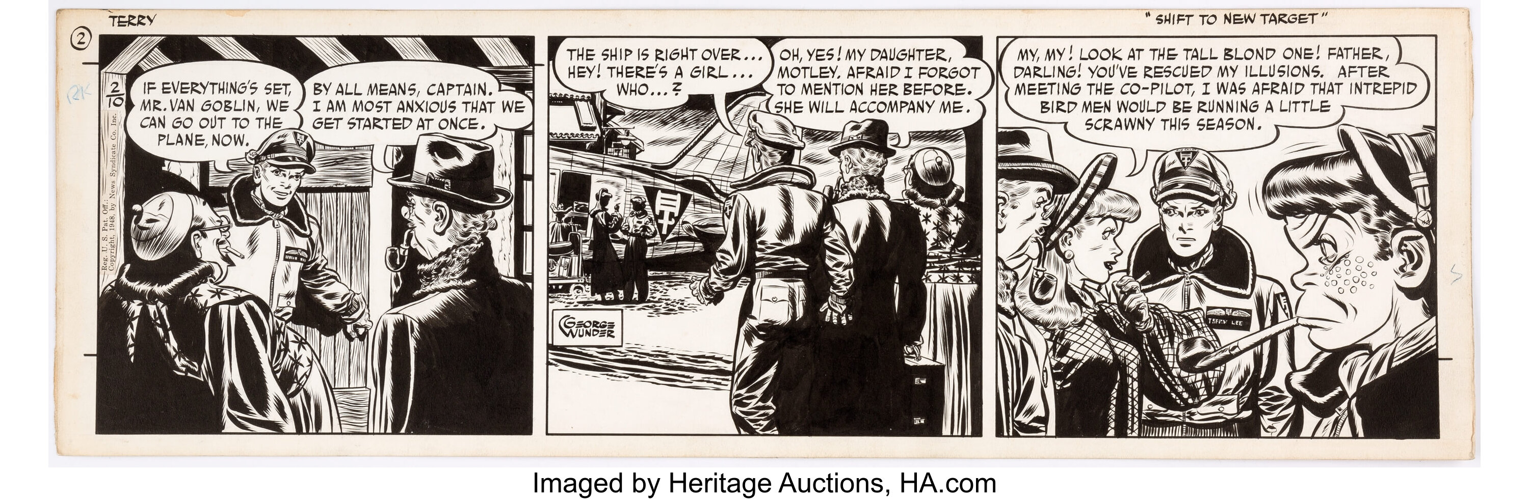 George Wunder Terry and the Pirates Daily Comic Strip Original Art ...