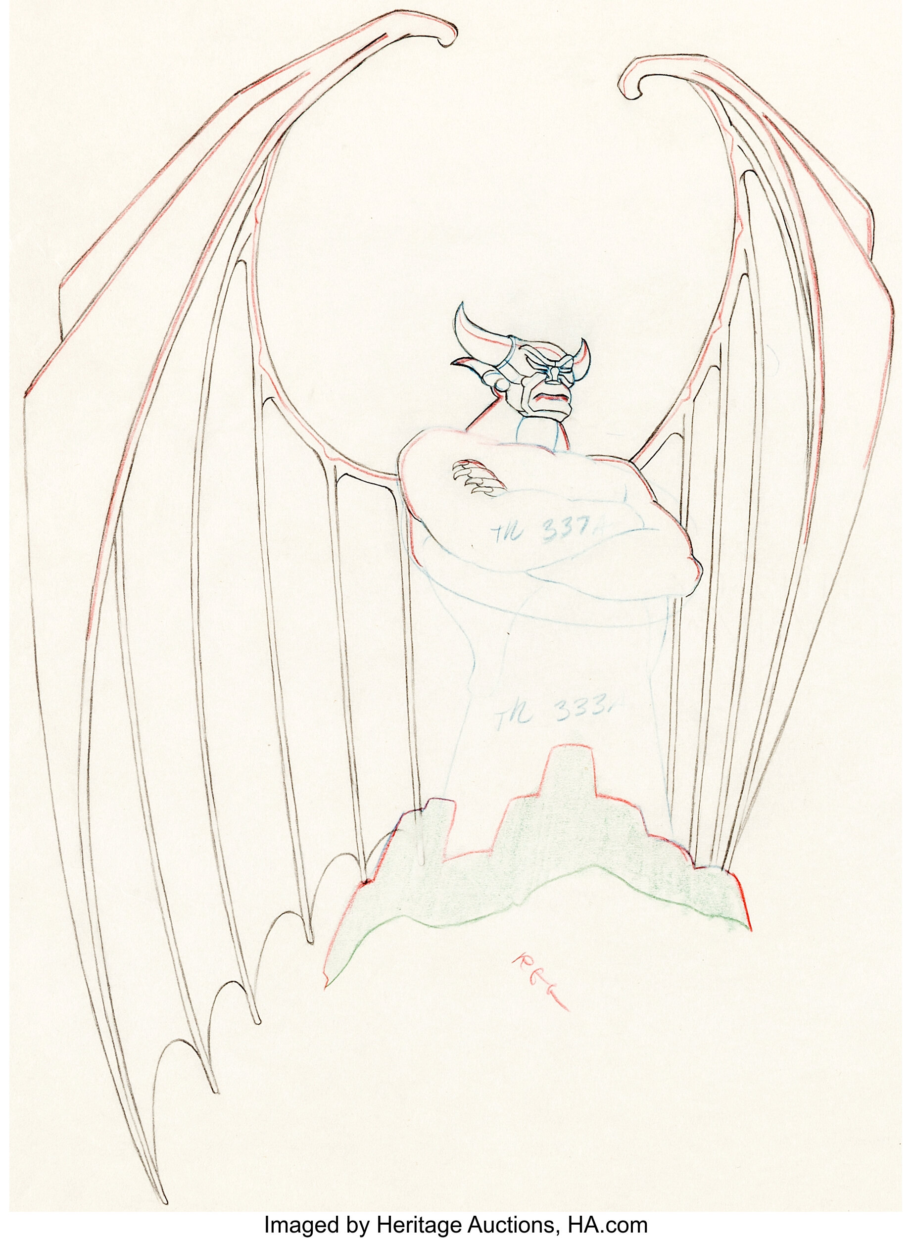 Fantasia Chernabog and Effects Animation Drawing Group of 2 (Walt | Lot ...