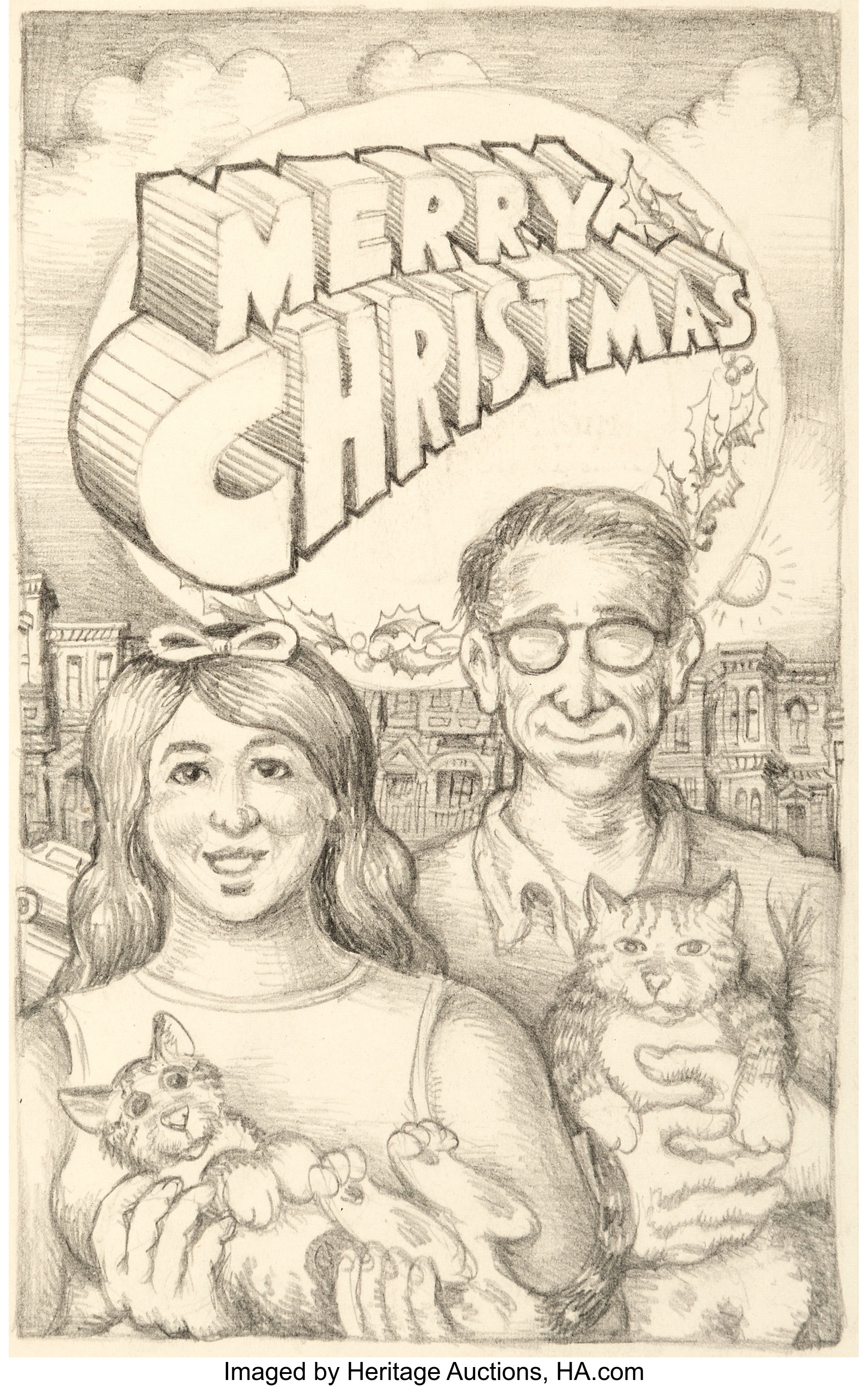 Robert Crumb "Merry Christmas" Personal Card Illustration Original ...