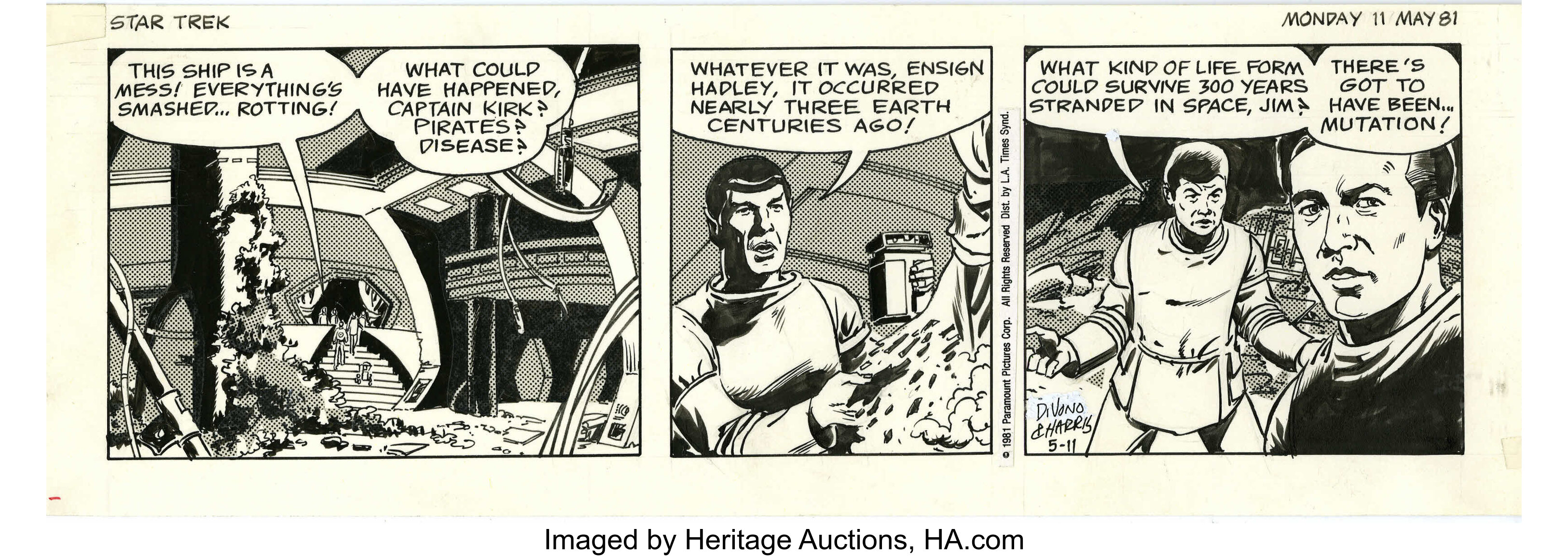 Ron Harris - Star Trek Daily Comic Strip Original Art, dated | Lot ...