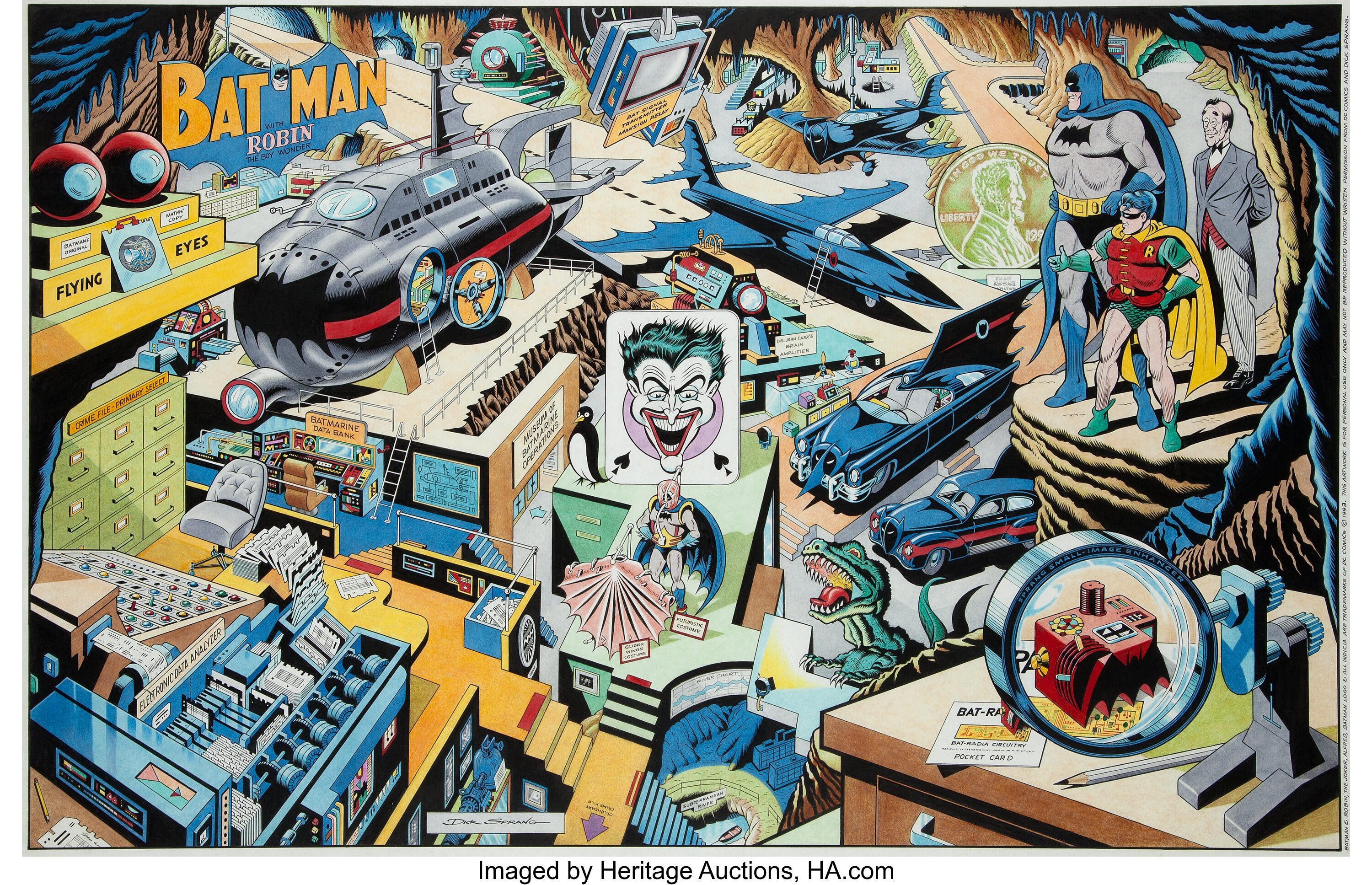 Dick Sprang The Batcave Revealed Batman and Robin Original Art (DC ...