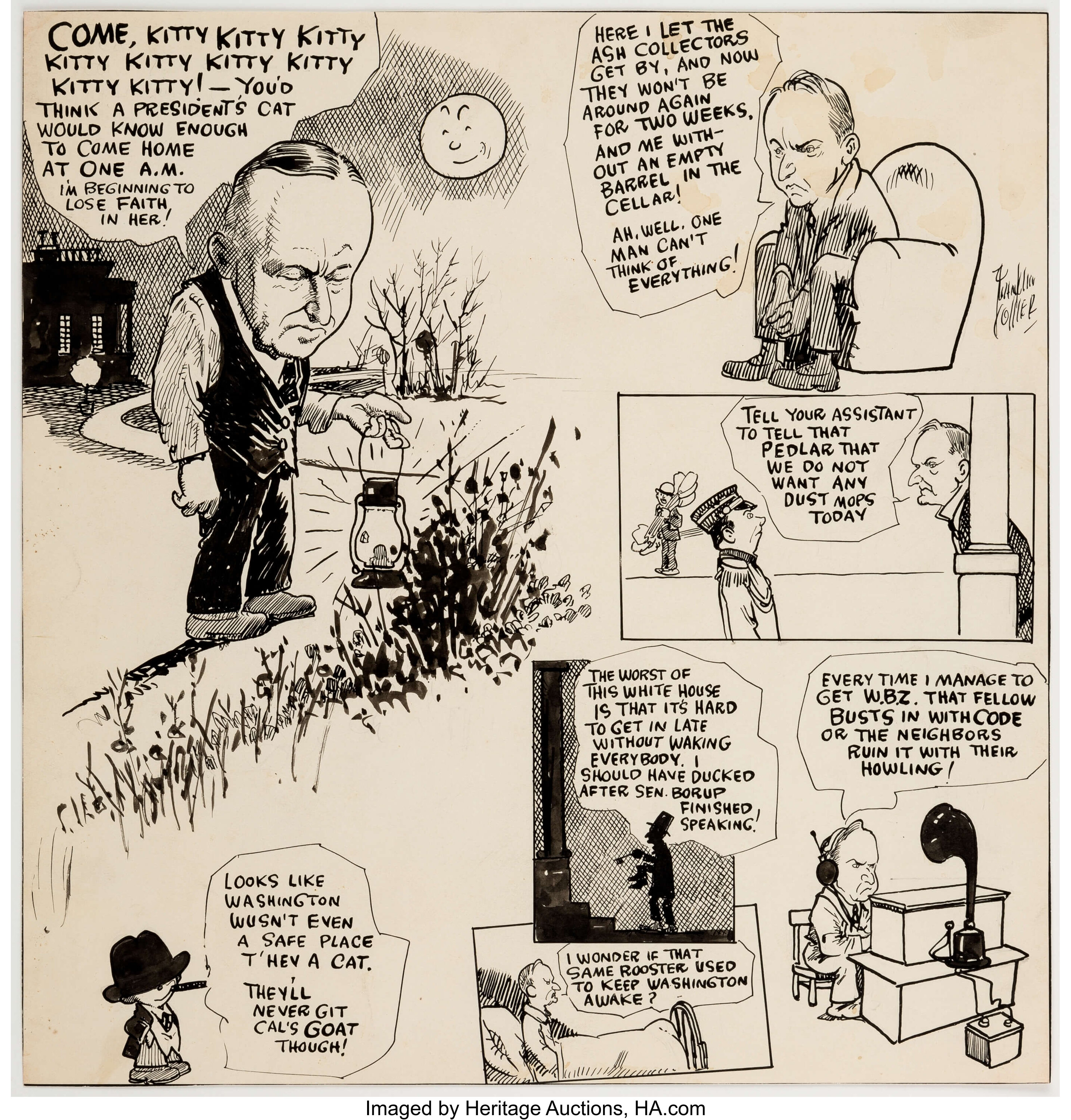 Franklin Collier Our President's Real Troubles Editorial Comic | Lot ...