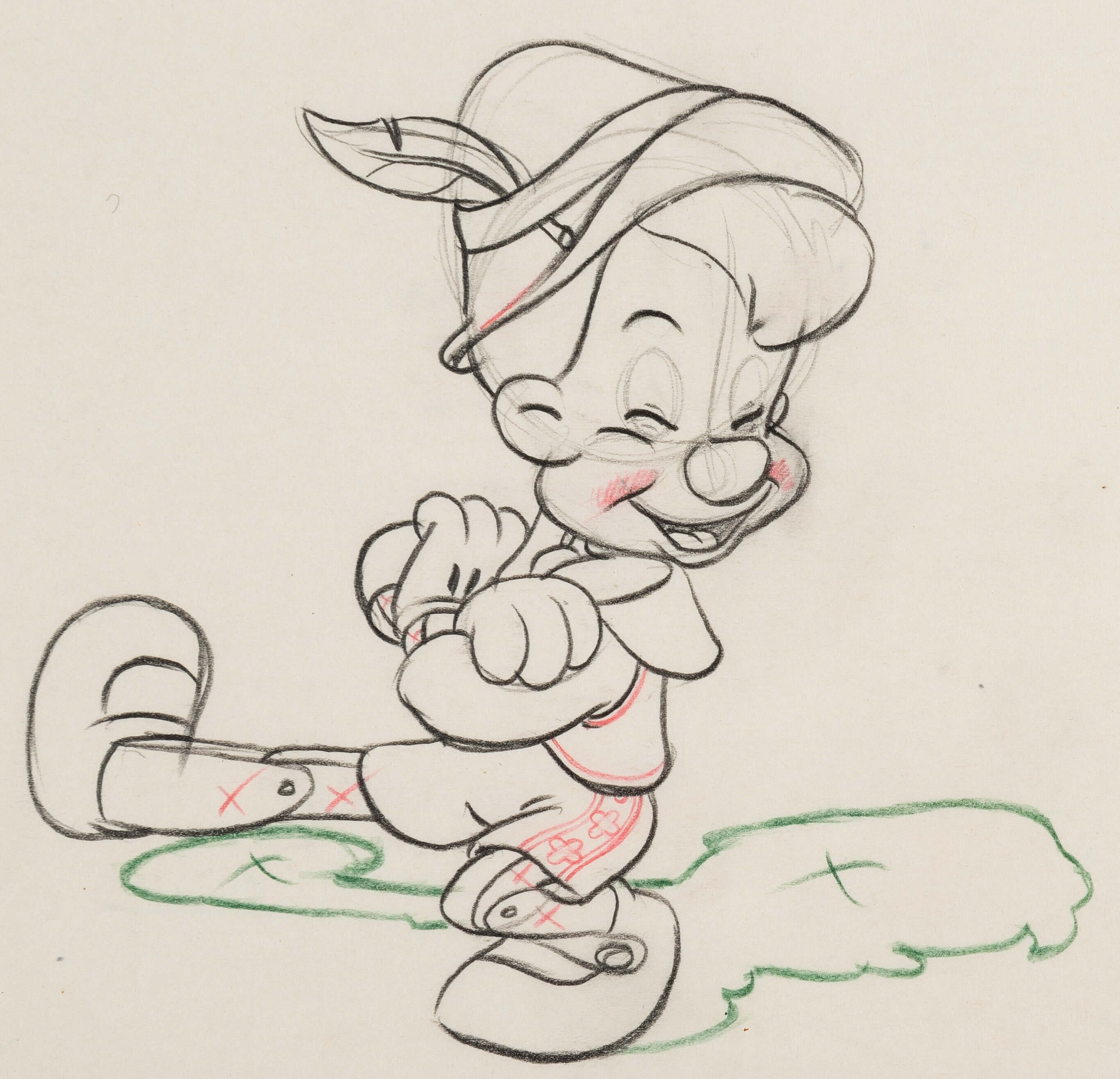 Pinocchio Animation Drawing (Walt Disney, 1940). ... Animation Art ...