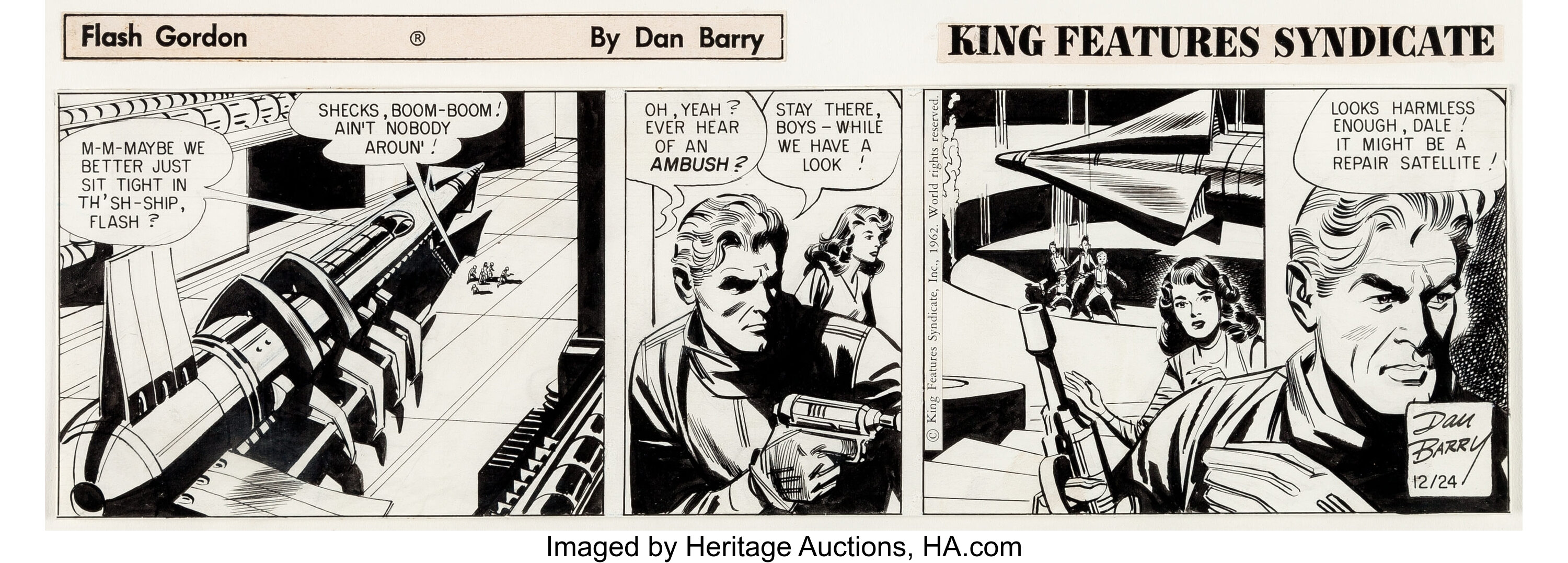 Dan Barry Flash Gordon Daily Comic Strip Original Art dated | Lot ...