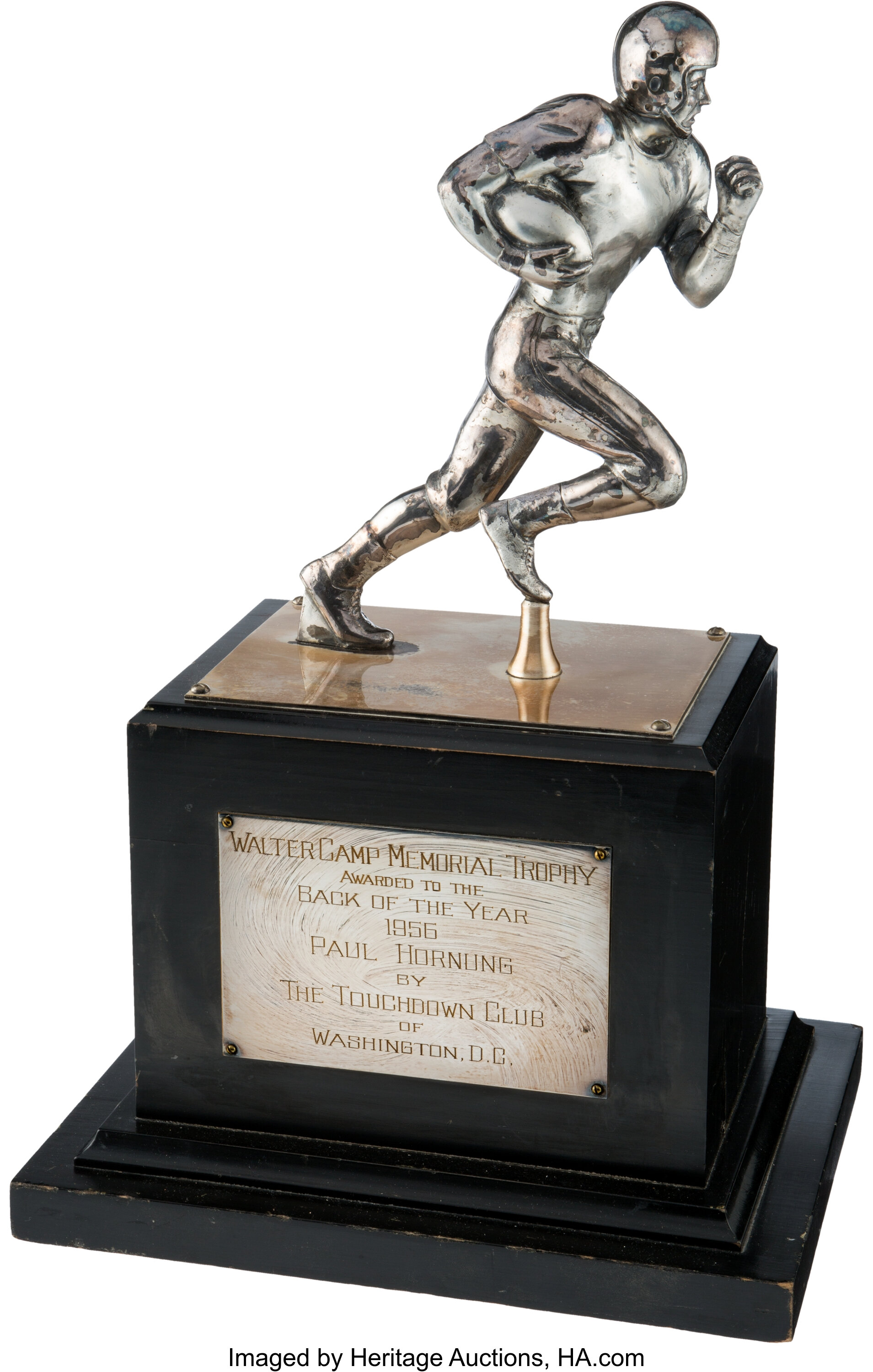 1956 Walter Camp Memorial Trophy Presented to Paul Hornung.... | Lot ...