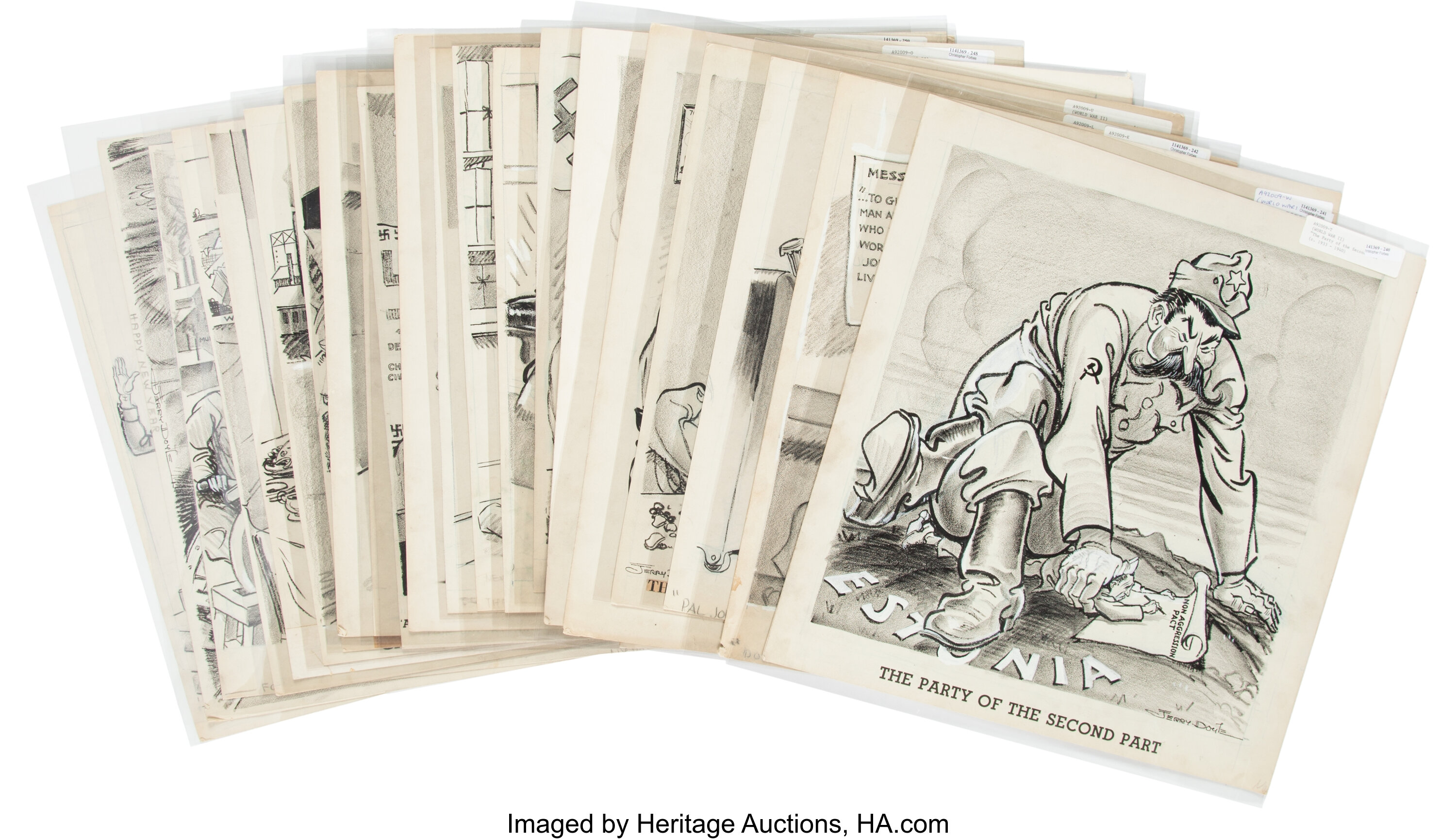 Jerry Doyle Political Cartoons (23) from World War II.... Art Comic ...