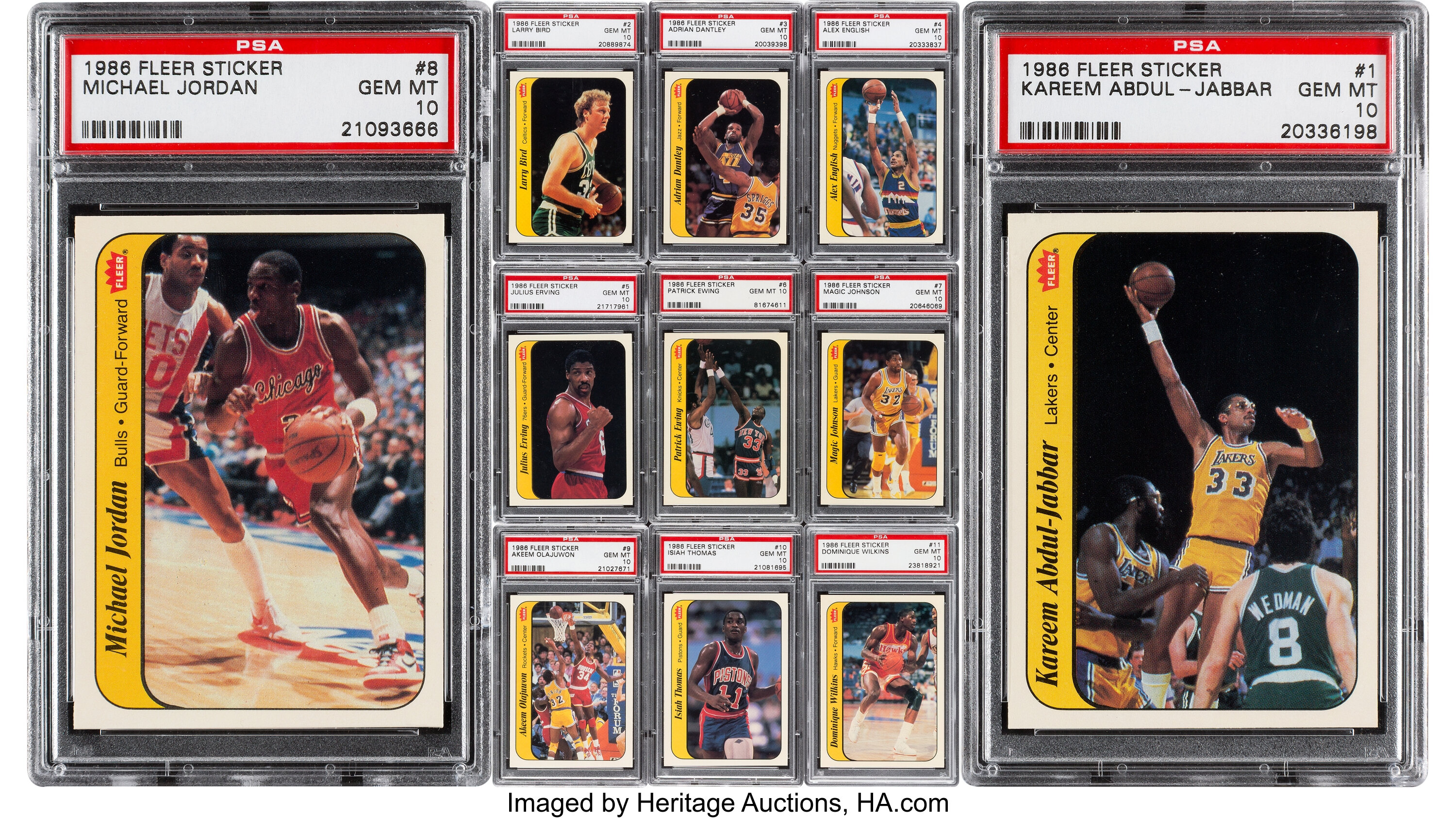 1986 Fleer Basketball Stickers Complete Set (11) - #1 (Tied) on the ...