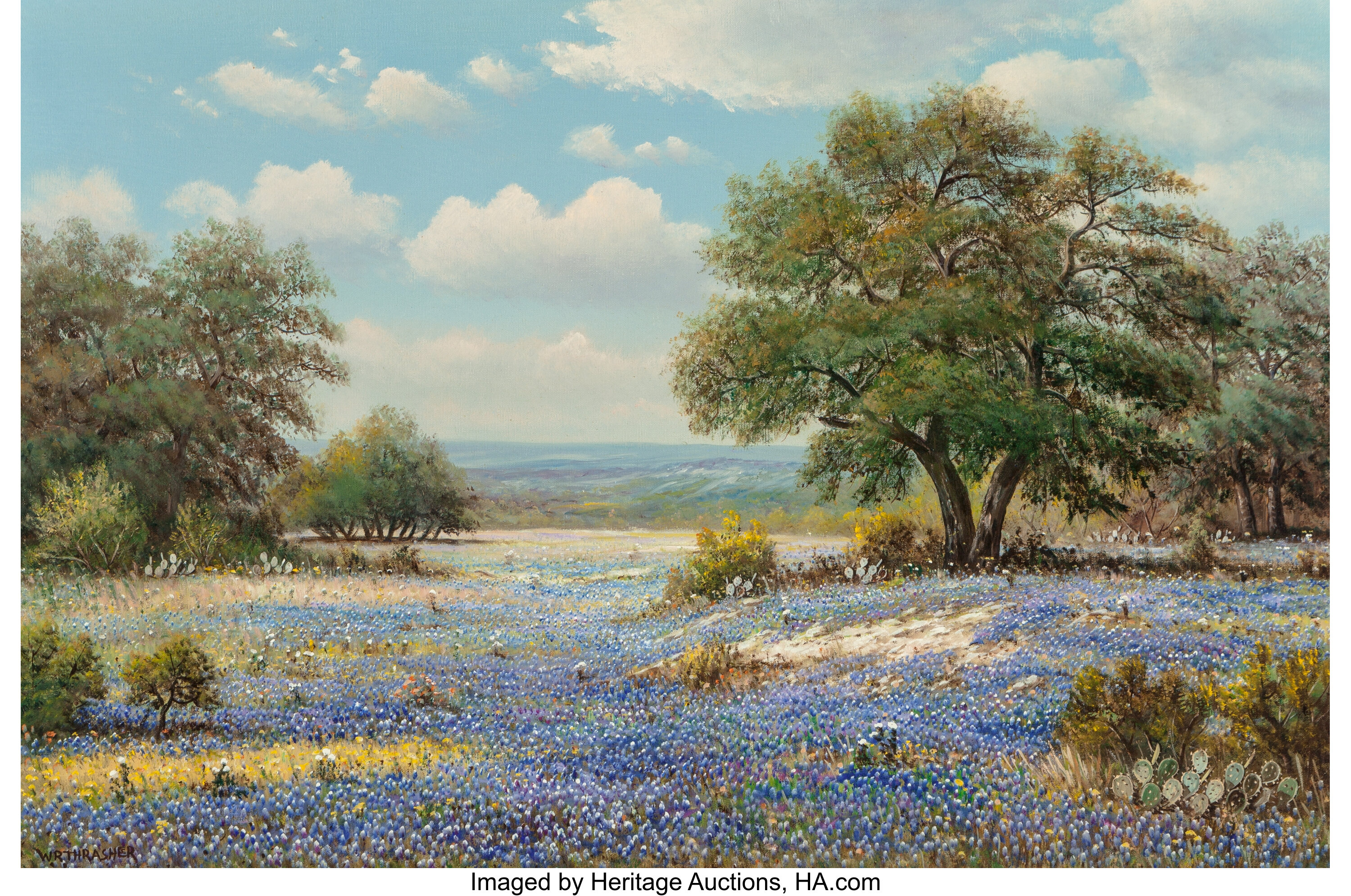 William Robert Thrasher (American, 1908-1997). Bluebonnets, Blue | Lot ...