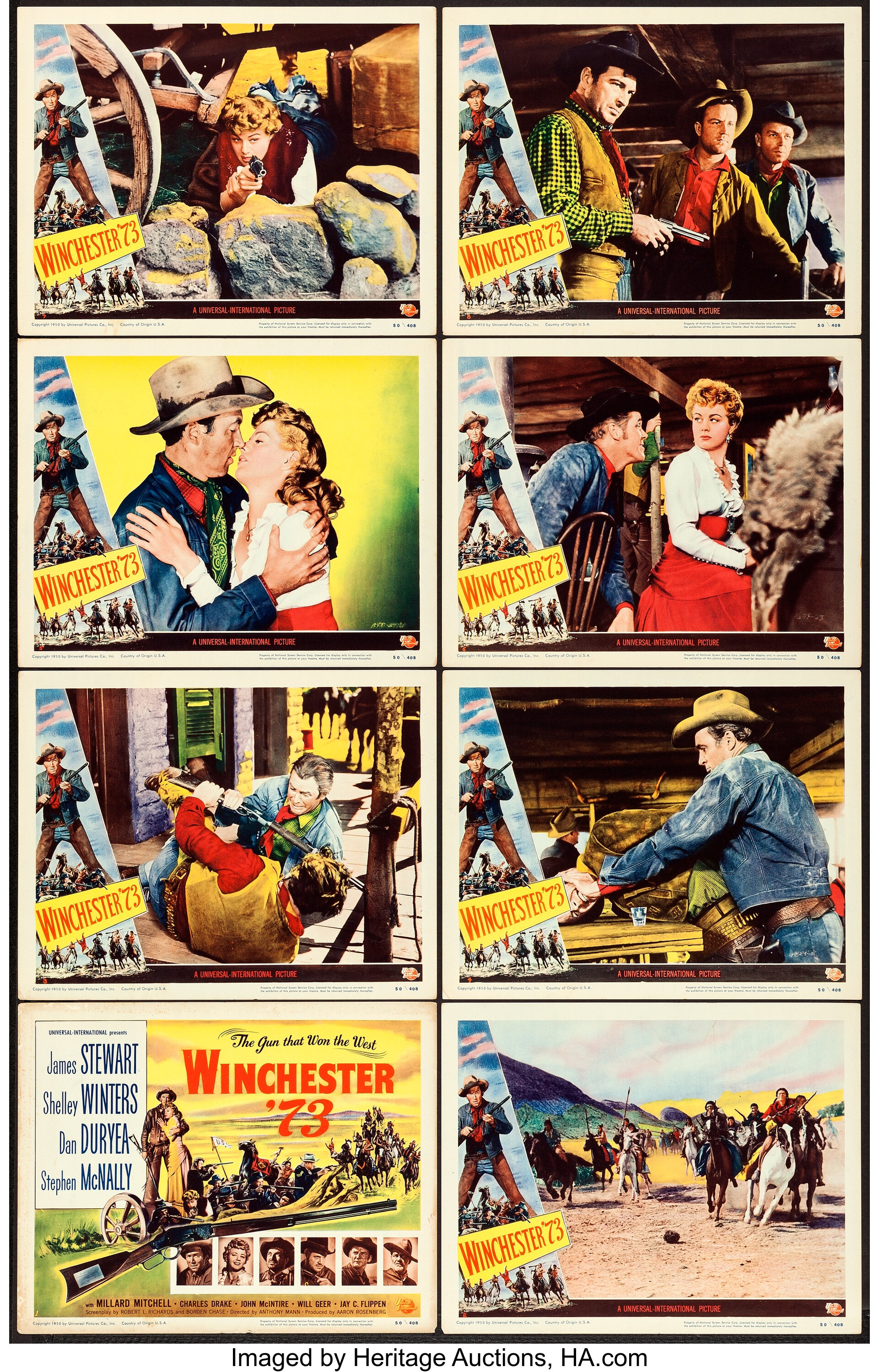 Winchester '73 (Universal International, 1950). Lobby Card Set of 8 ...