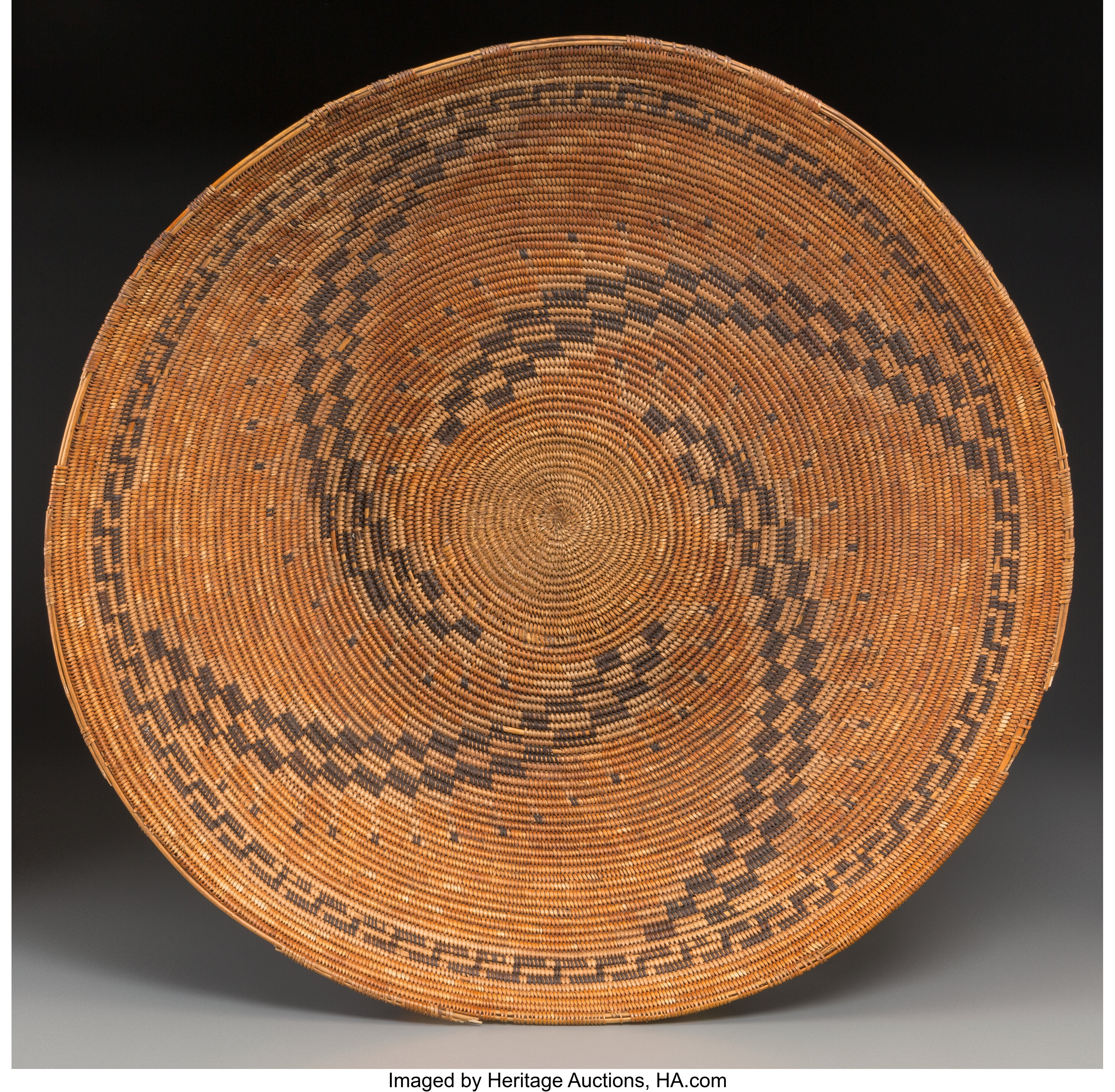 A Rare Chumash Polychrome Coiled Tray... American Indian Art | Lot ...