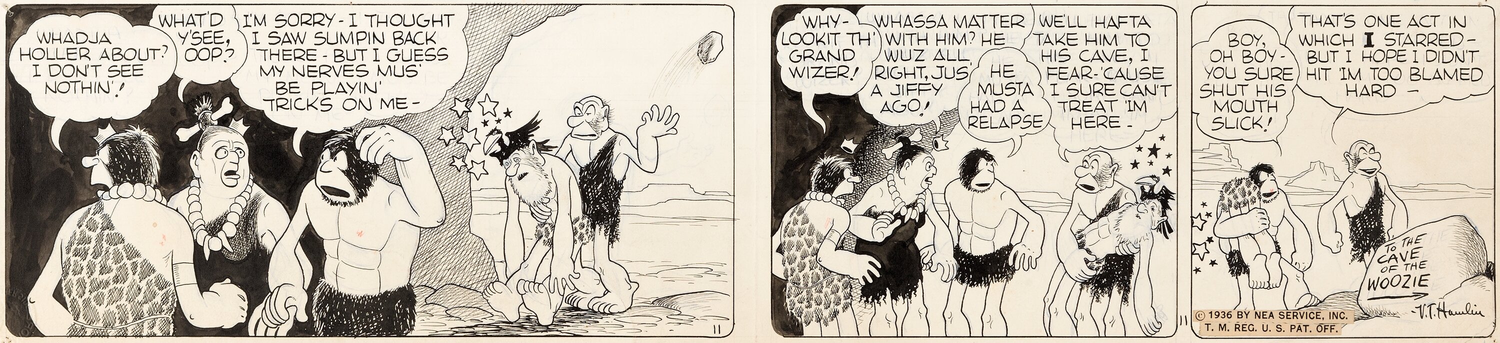 V. T. Hamlin Alley Oop Daily Comic Strip Original Art (NEA Service ...