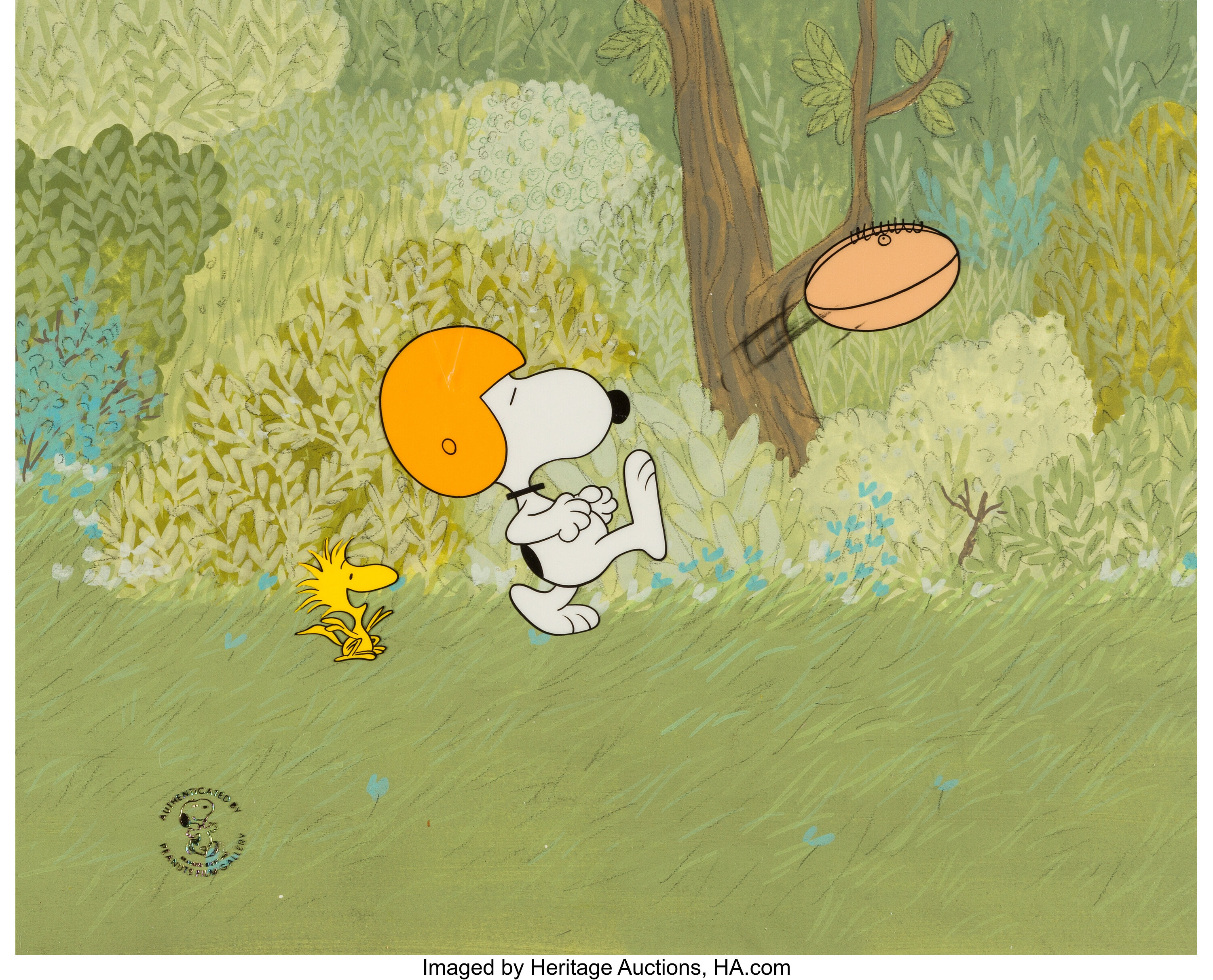 Snoopy Come Home Woodstock and Snoopy Production Cel Setup with | Lot ...