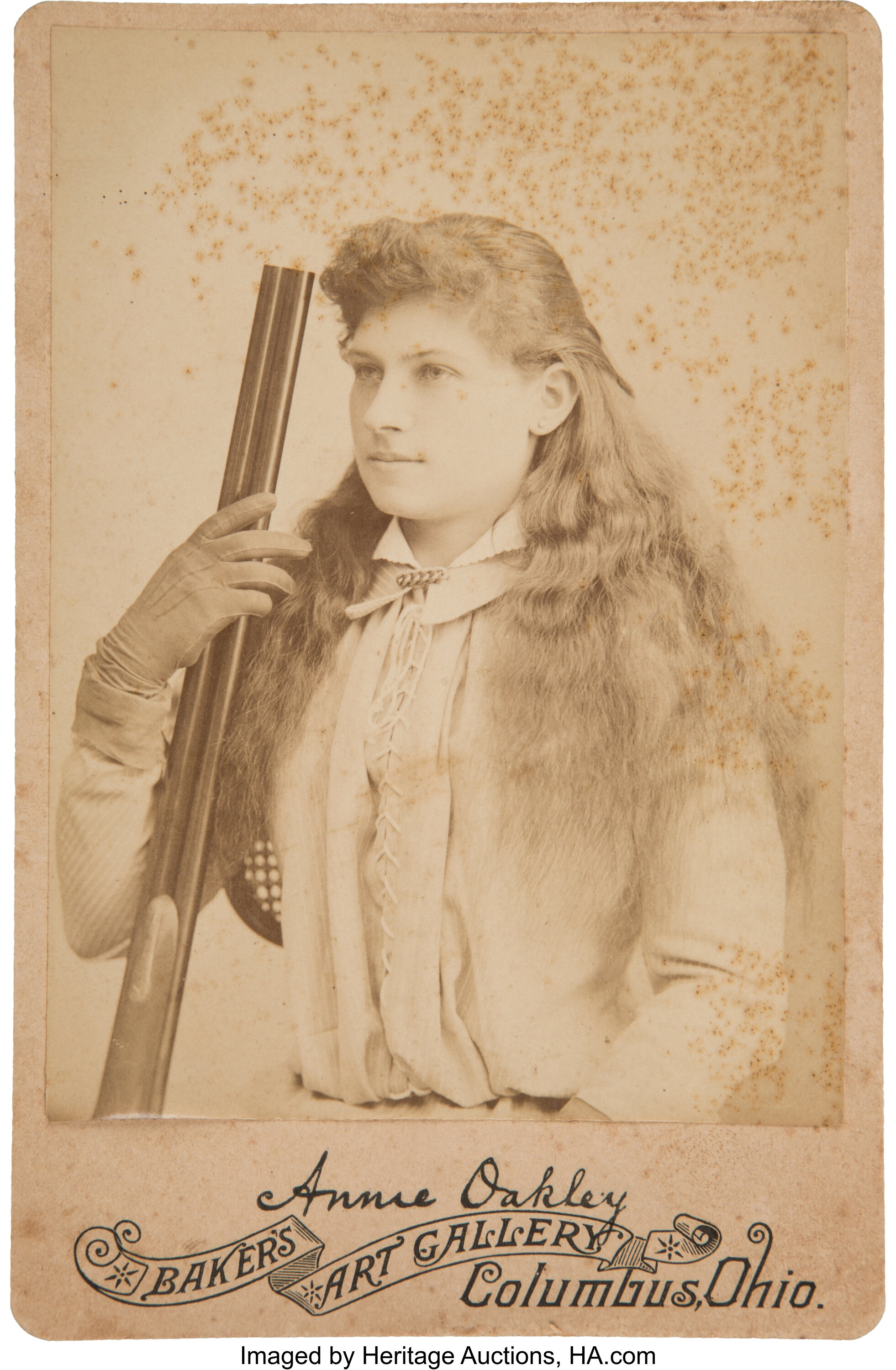 Annie Oakley: Iconic Cabinet Card.... Western Expansion Cowboy | Lot ...