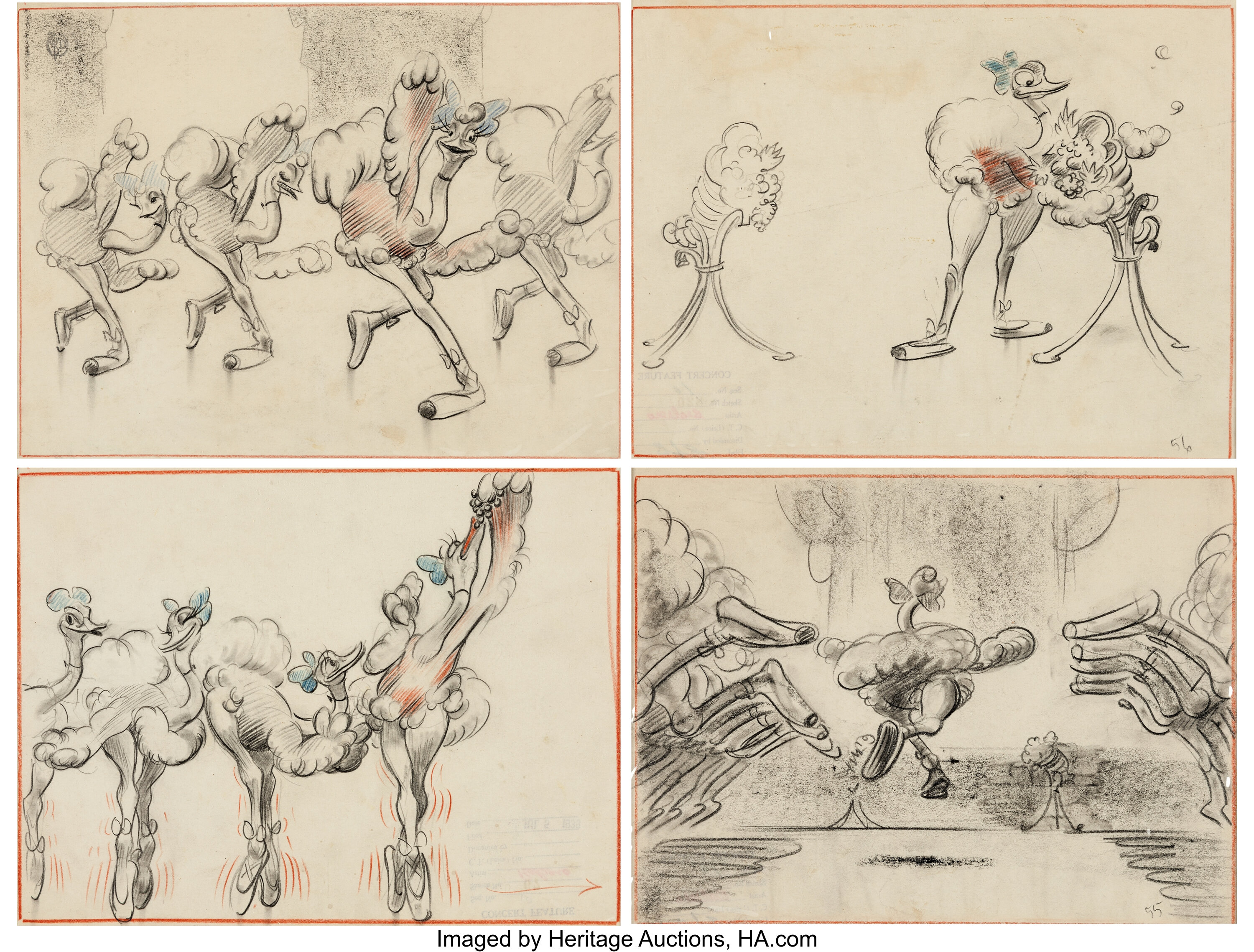 Fantasia Madame Upanova Layout Drawings Group of 4 (Walt Disney, | Lot ...