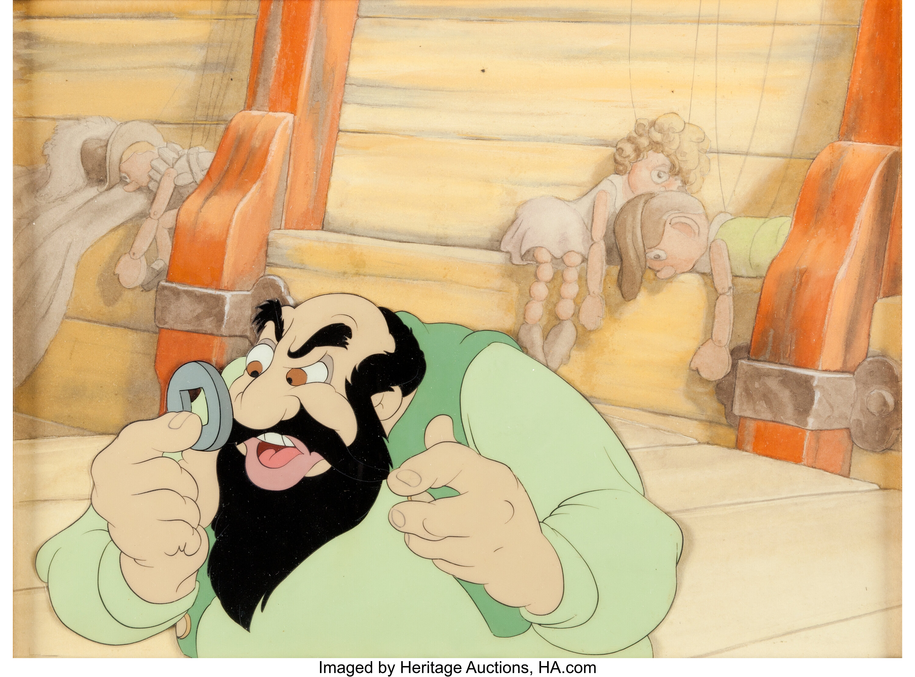 Pinocchio Stromboli Production Cel and Master Production Background ...