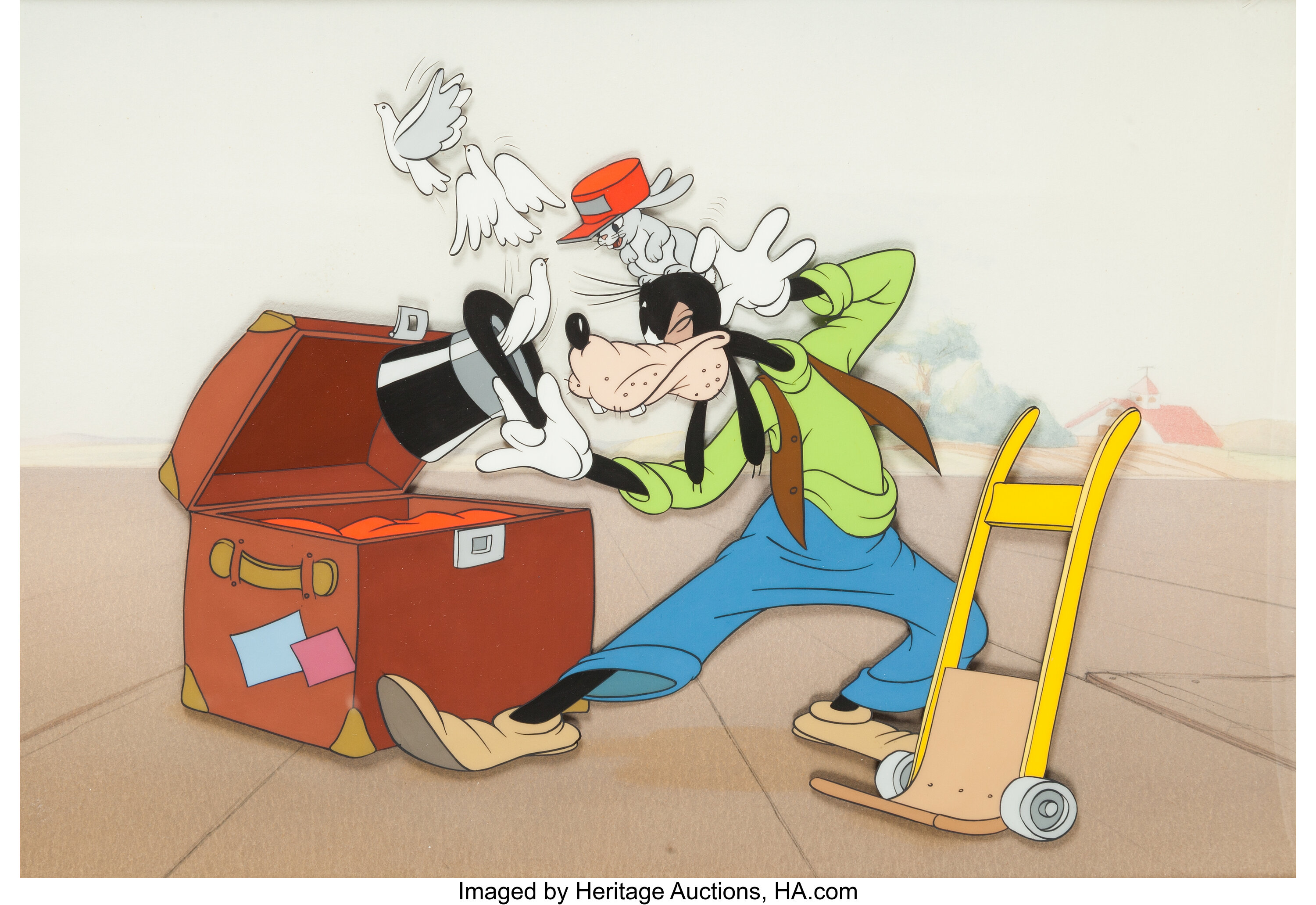 Baggage Buster Goofy Production Cel (Walt Disney, 1941). ... | Lot ...