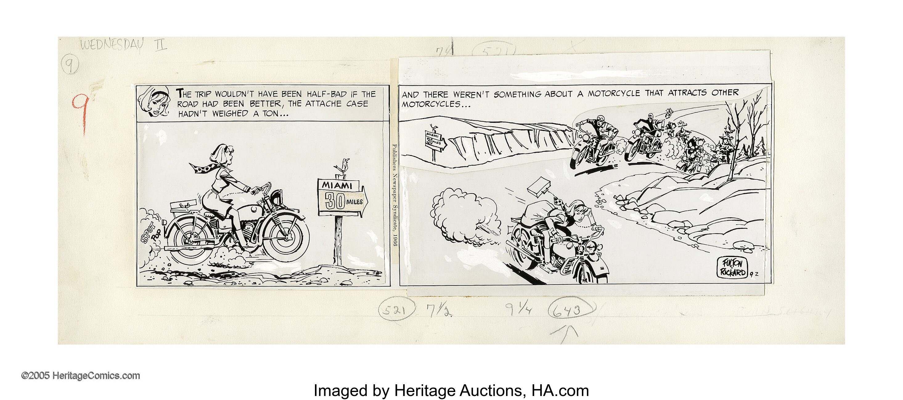 Jack Rickard - Pauline McPeril Daily Comic Strip Original Art, | Lot ...