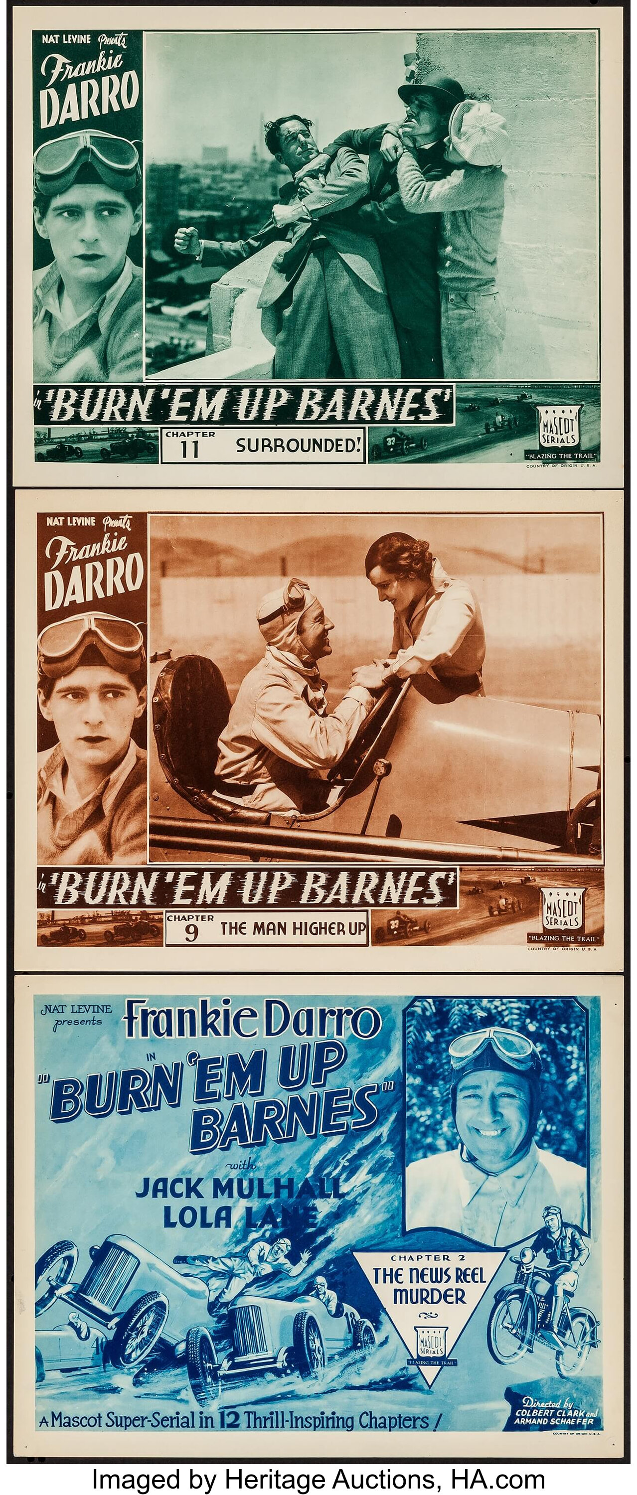 Burn 'Em Up Barnes (Mascot, 1934). Title Lobby Card & Lobby Cards | Lot ...