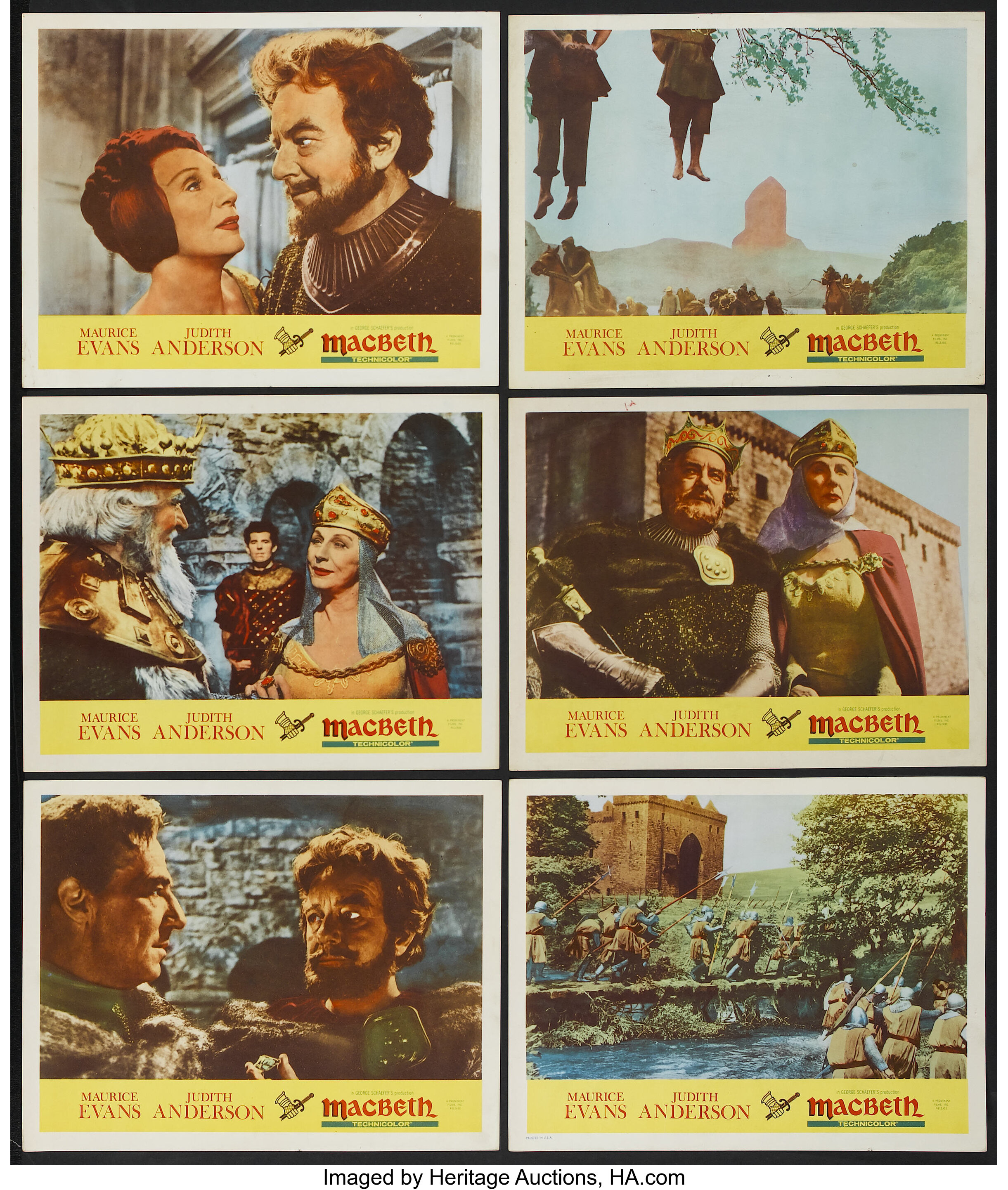 Macbeth (Prominent Films, 1963). Lobby Cards (6) (11" X 14"). | Lot ...