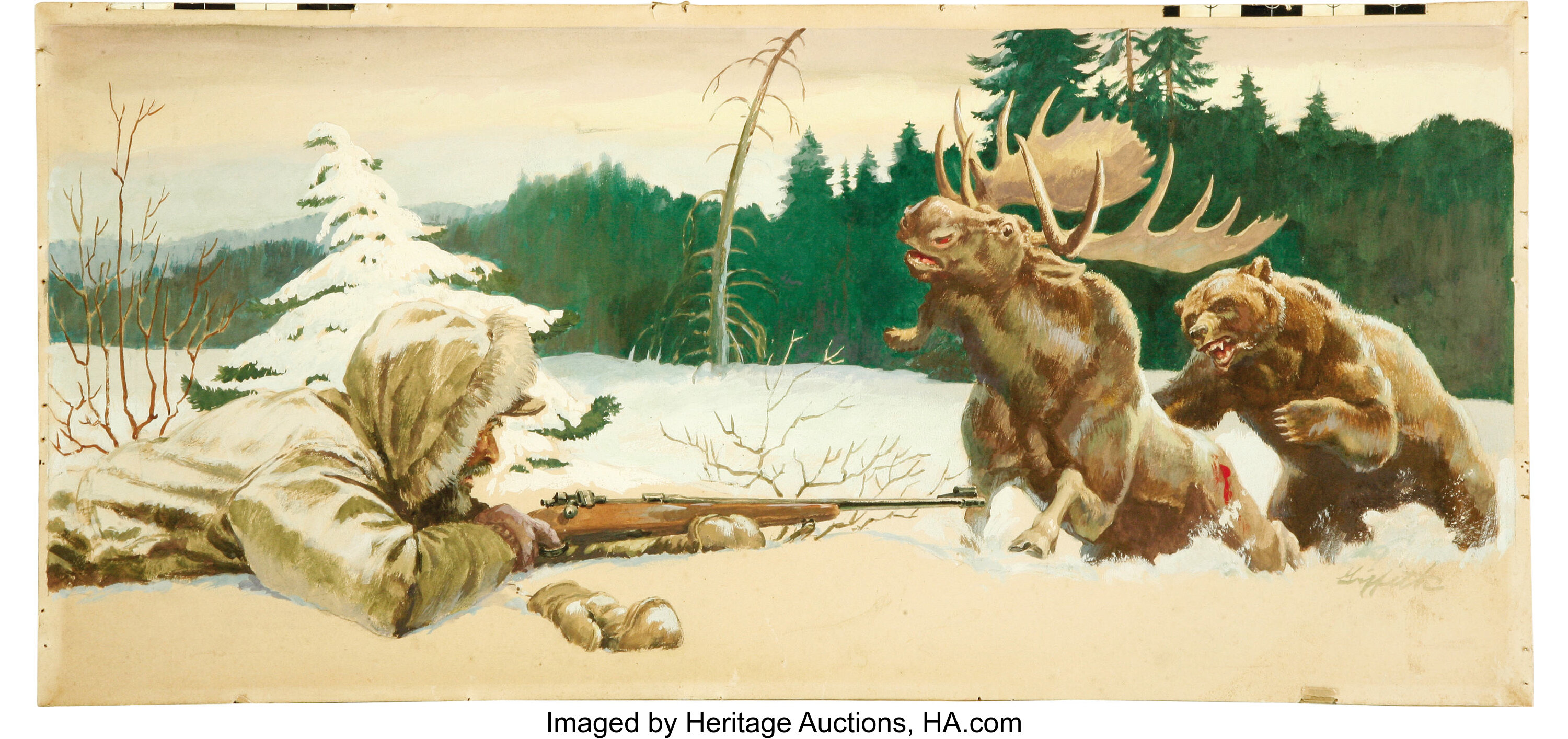 BILL GRIFFITH (American 20th Century) . Sports Afield, Bear | Lot ...