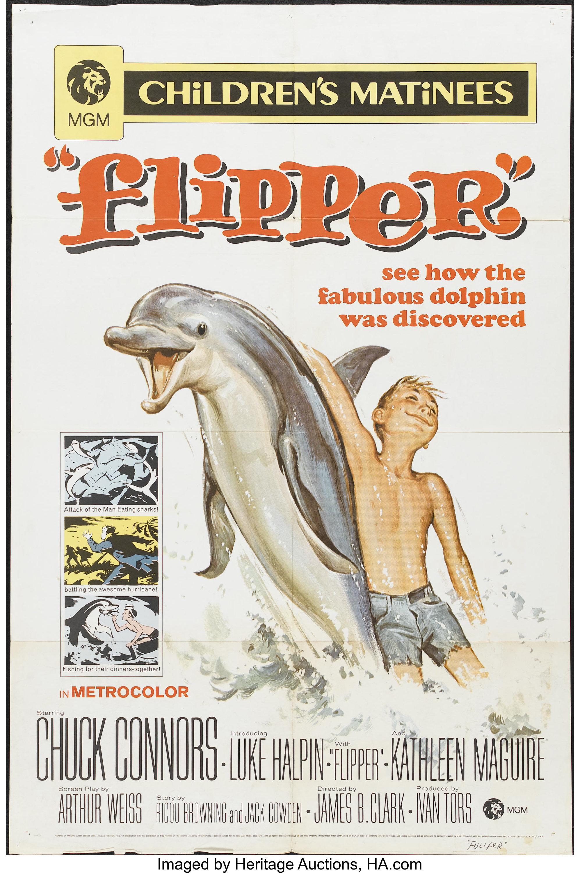 Flipper (MGM, 1963). One Sheet (27" X 41"). Adventure.... Movie | Lot ...