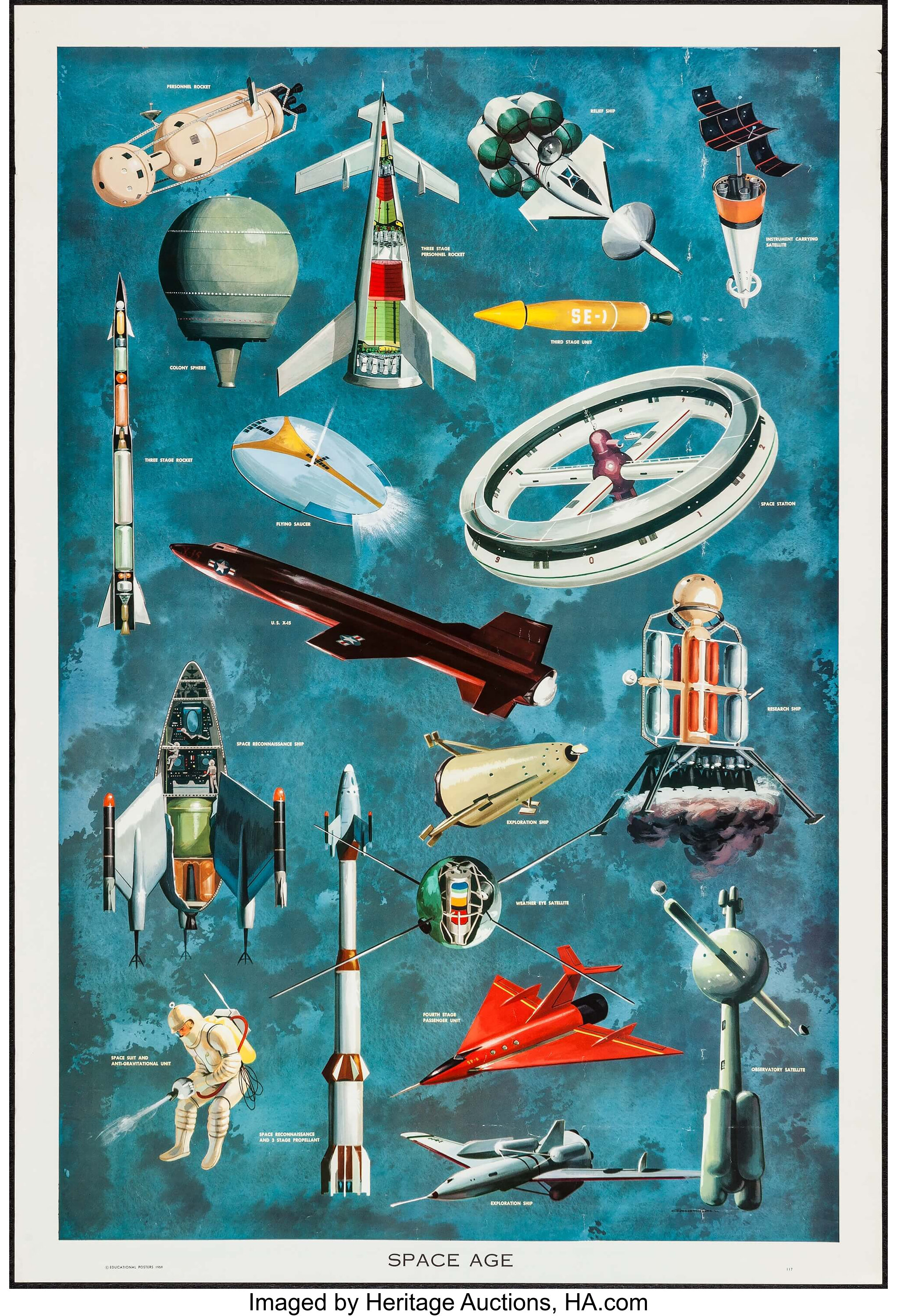 Space Age & Other Lot (Educational Posters, 1959). Posters (2) | Lot ...