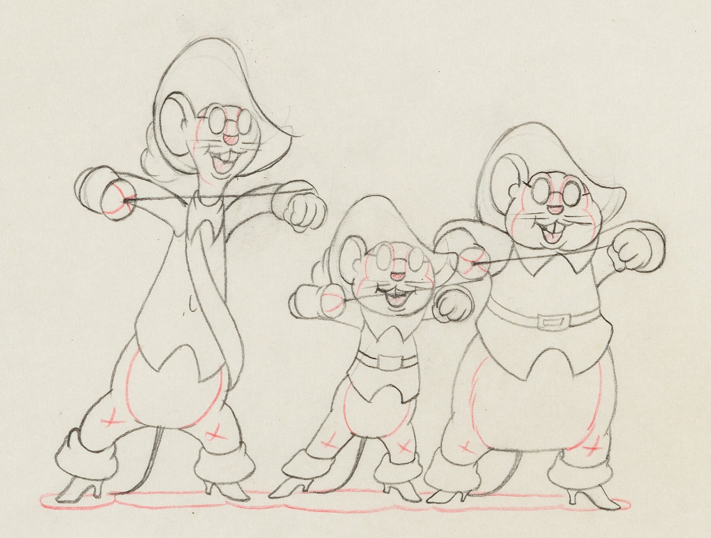 Three Blind Mouseketeers Animation Drawing (Walt Disney, 1936 ...