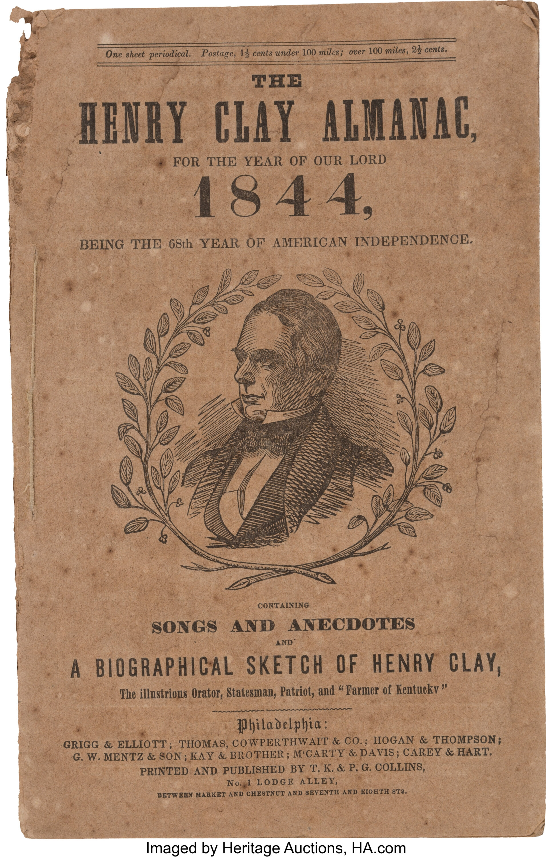 Henry Clay: 1844 Campaign Songbook and Biography. ... Political | Lot ...