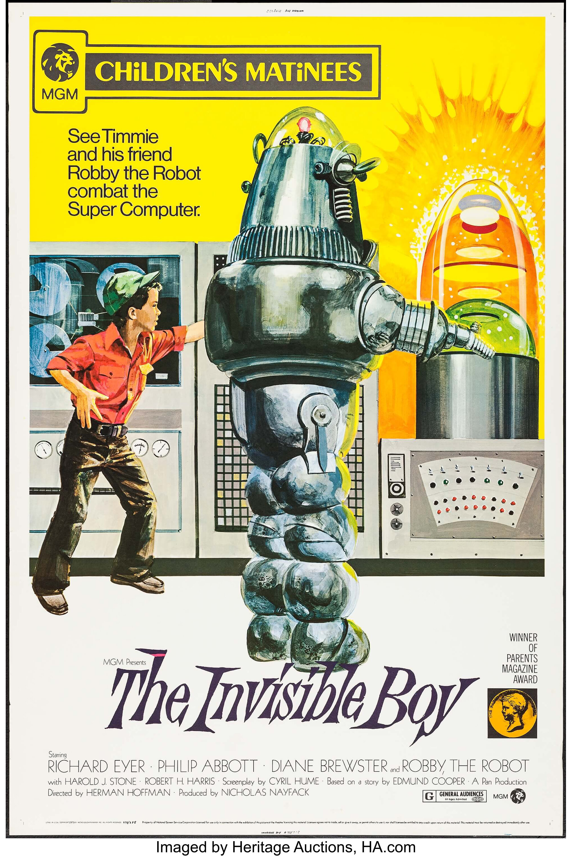 The Invisible Boy (MGM, R-1973). Poster (40" X 60") Children's | Lot ...