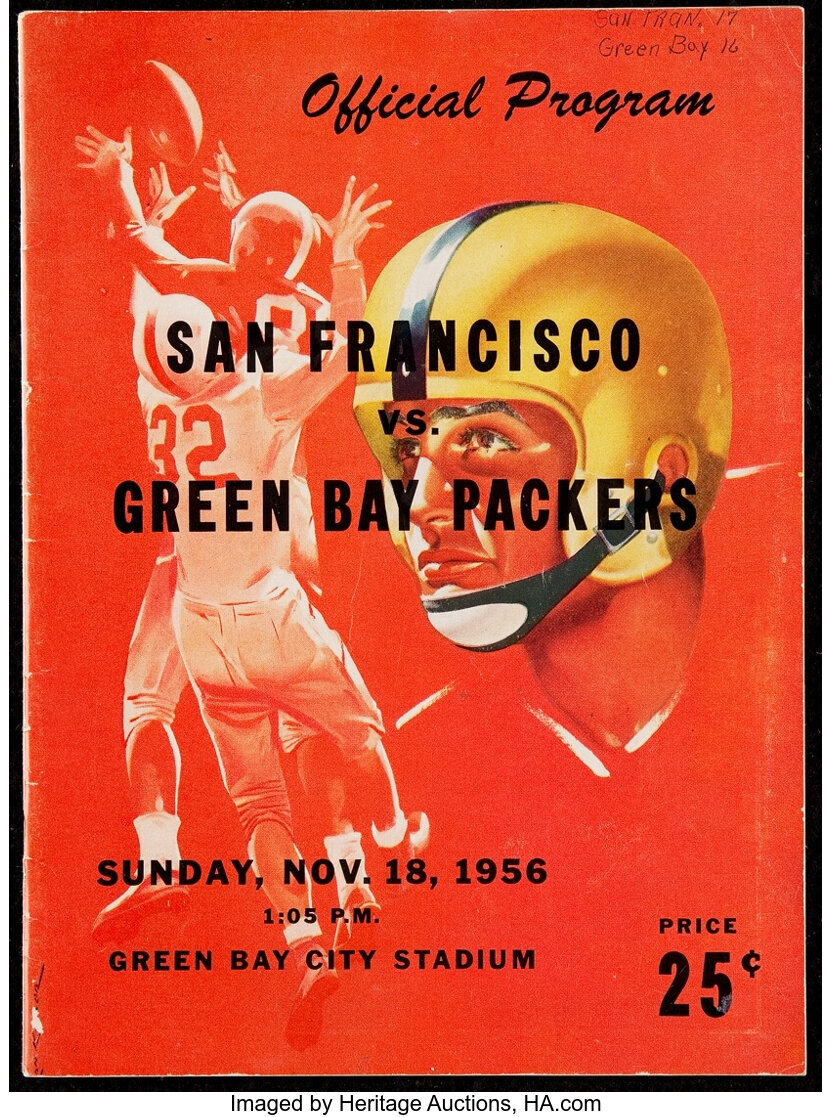 1956 Green Bay Packers vs. San Francisco 49ers Program - Bart | Lot ...