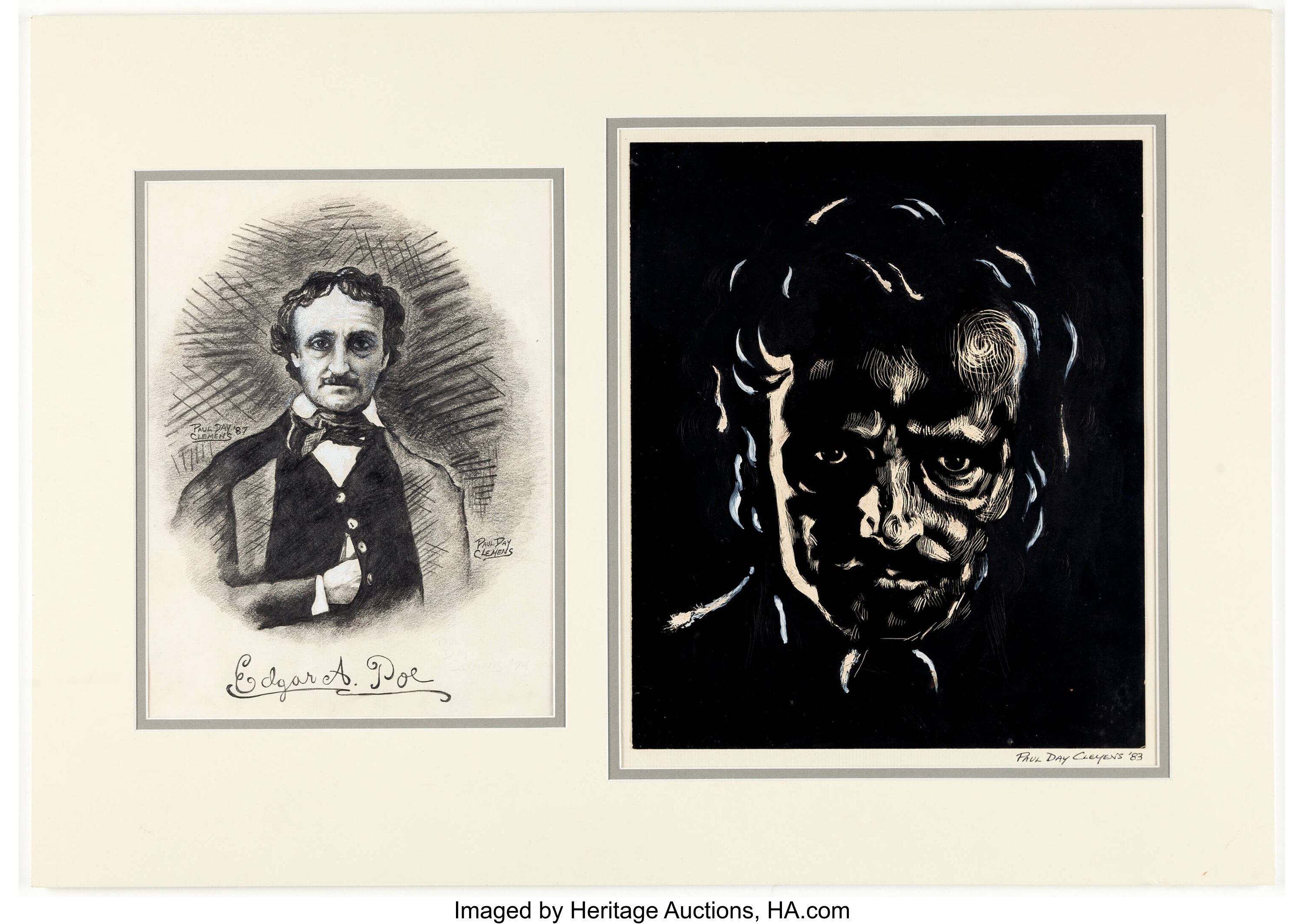 Paul Day Clemens - Portraits of Edgar Allan Poe Original Art Group ...