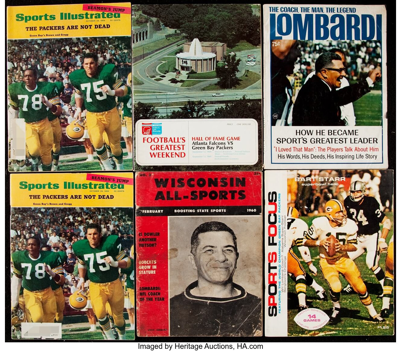 1960s Green Bay Packers Publication Lot of 6, featuring Vince | Lot ...