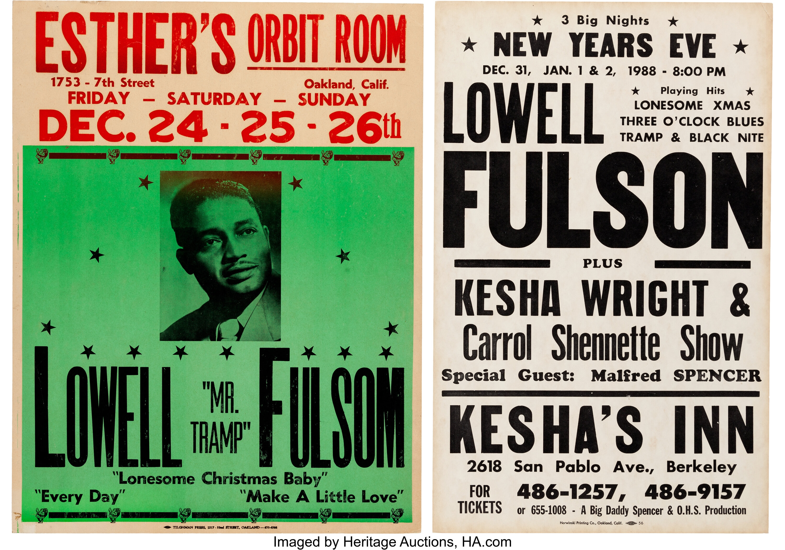 Lowell Fulson - Two Vintage Concert Posters. ... (Total: 2 Items) | Lot ...