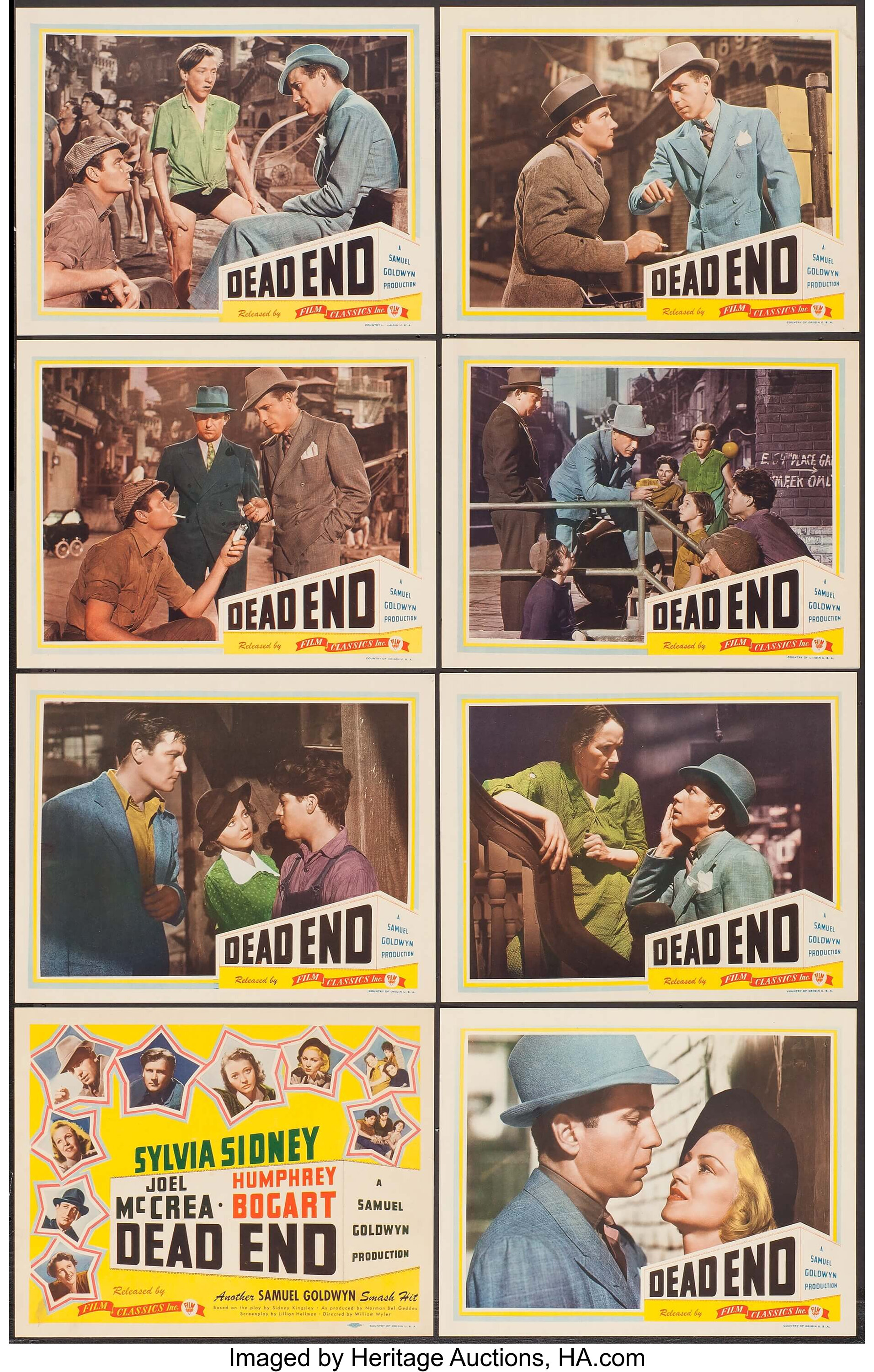 Dead End (Film Classics, R-1944). Lobby Card Set of 8 (11" X 14 ...